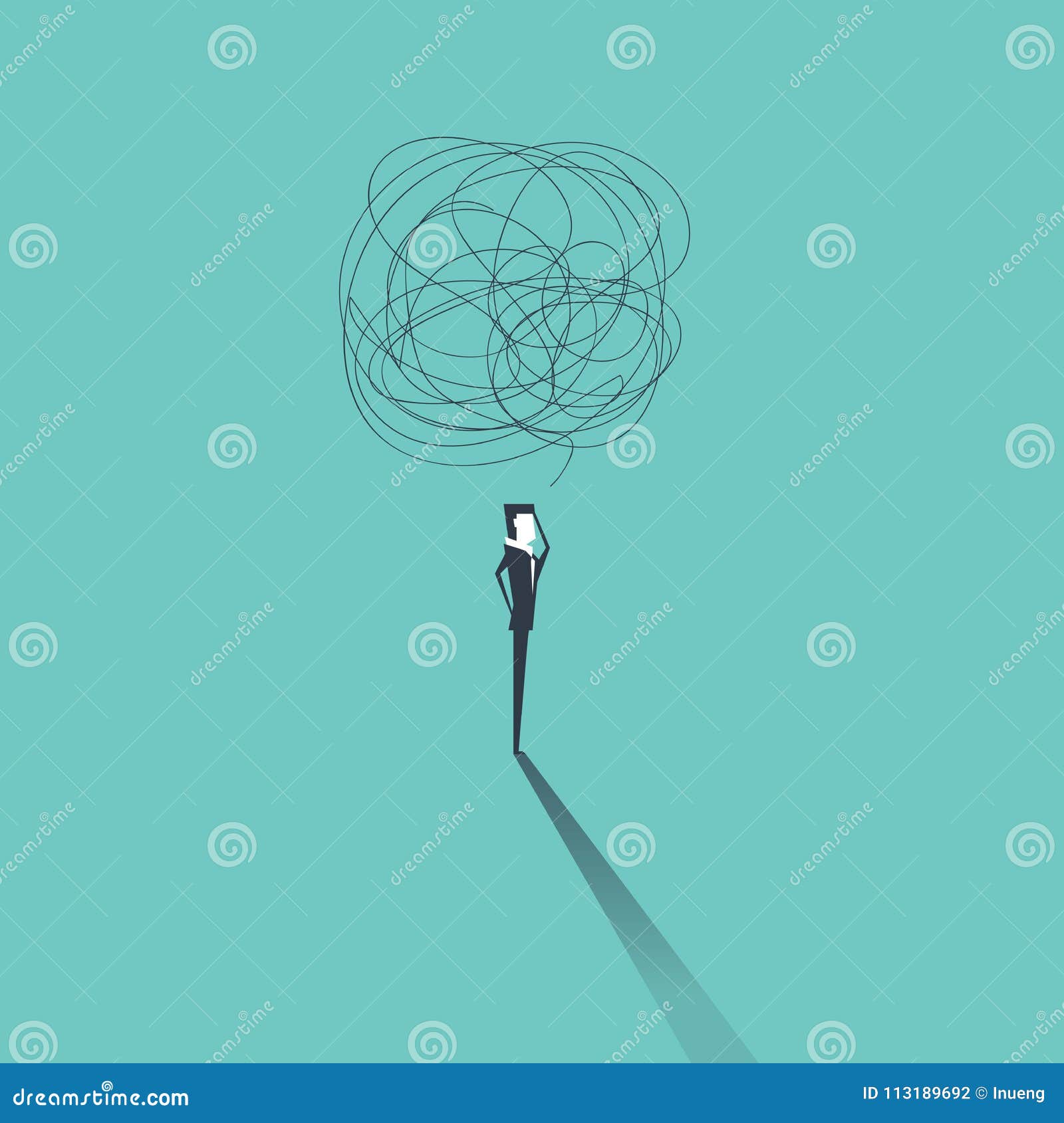 Businessman Confuse of Thinking. Stock Vector - Illustration of graphic ...