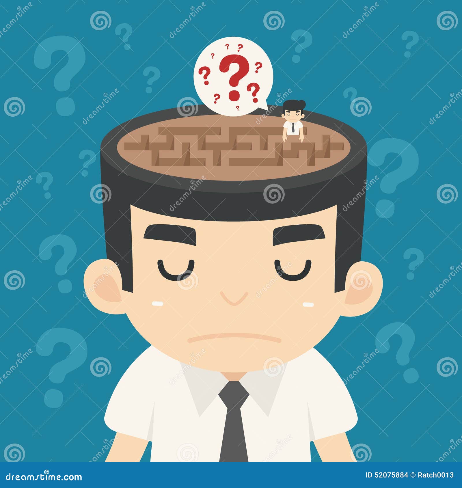 Businessman confused stock vector. Illustration of male - 52075884