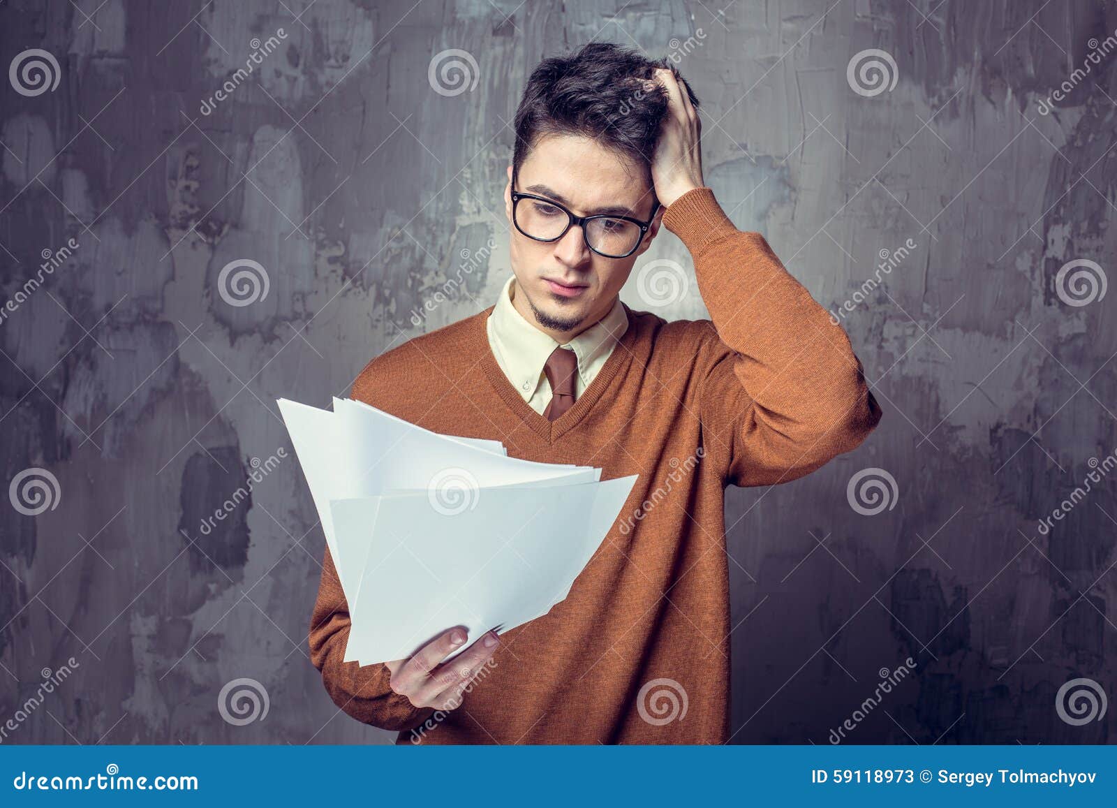 Businessman Confused with a Lot of Paperwork Stock Image - Image of ...