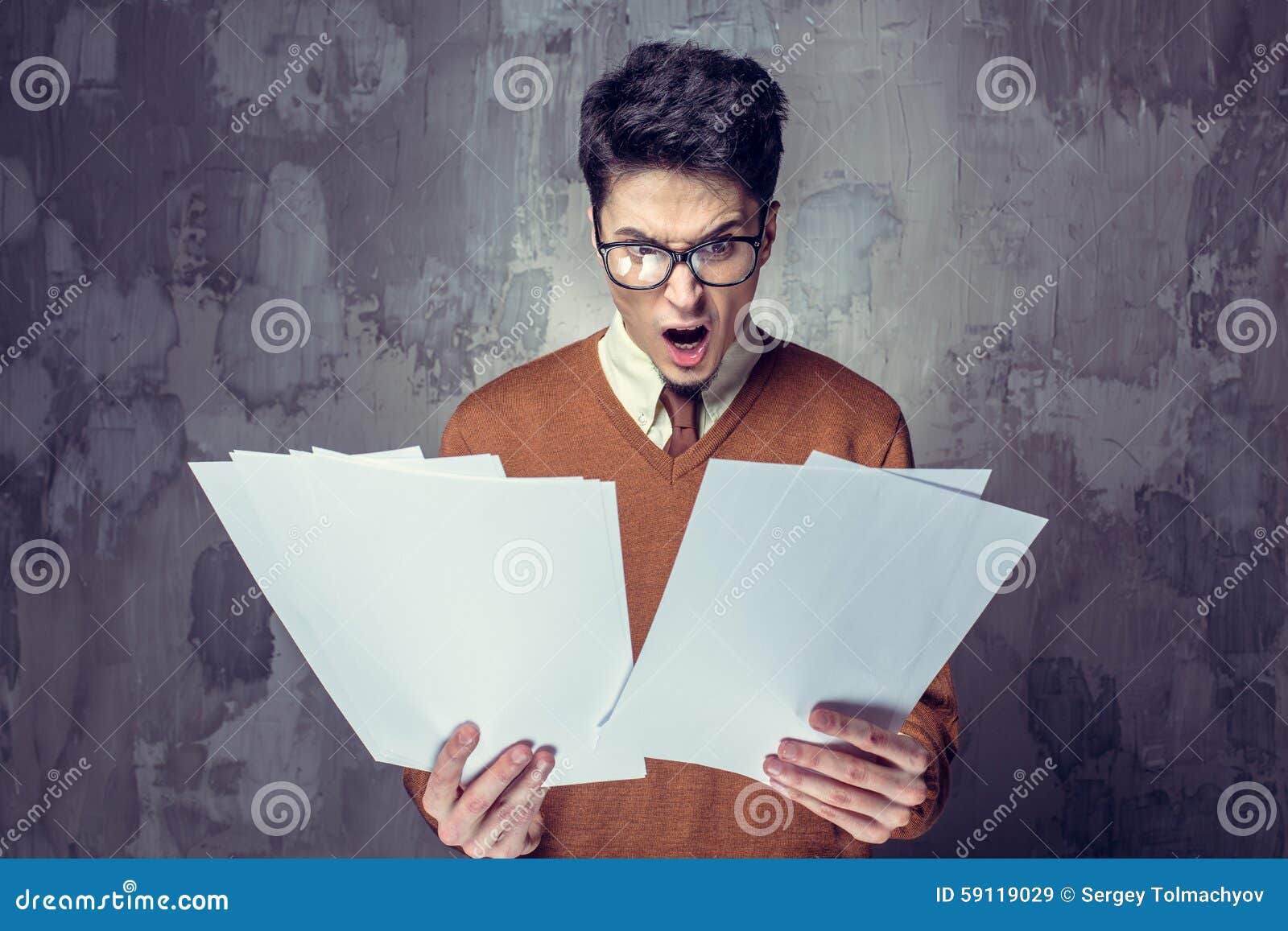 Businessman Confused with a Lot of Paperwork Stock Image - Image of ...