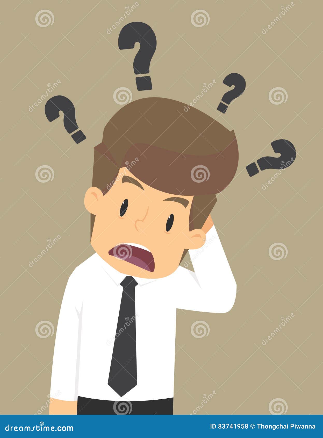 Businessman Confused with the Question, the Problem Exists Stock Vector ...