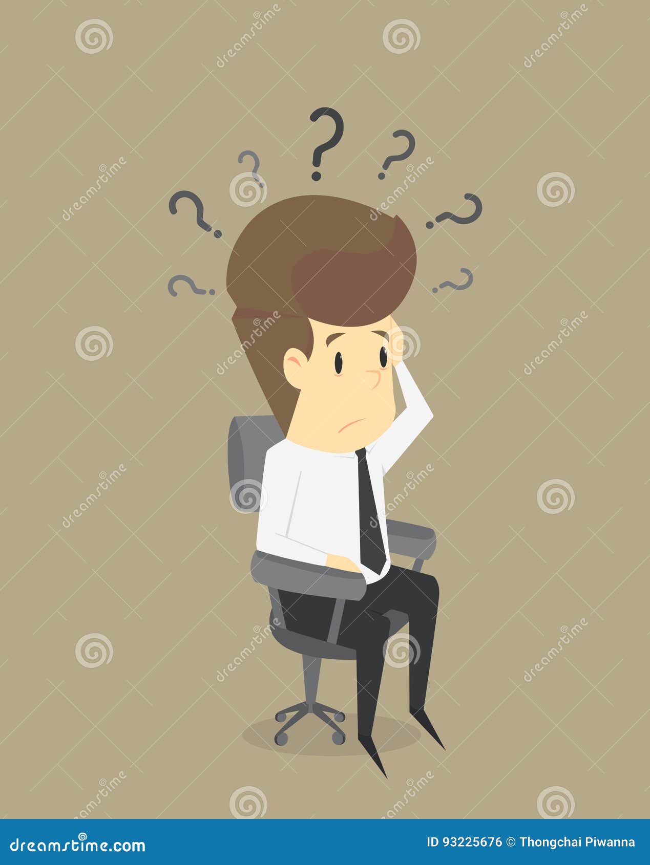 Businessman Confused with the Question, the Problem Exists Stock Vector ...