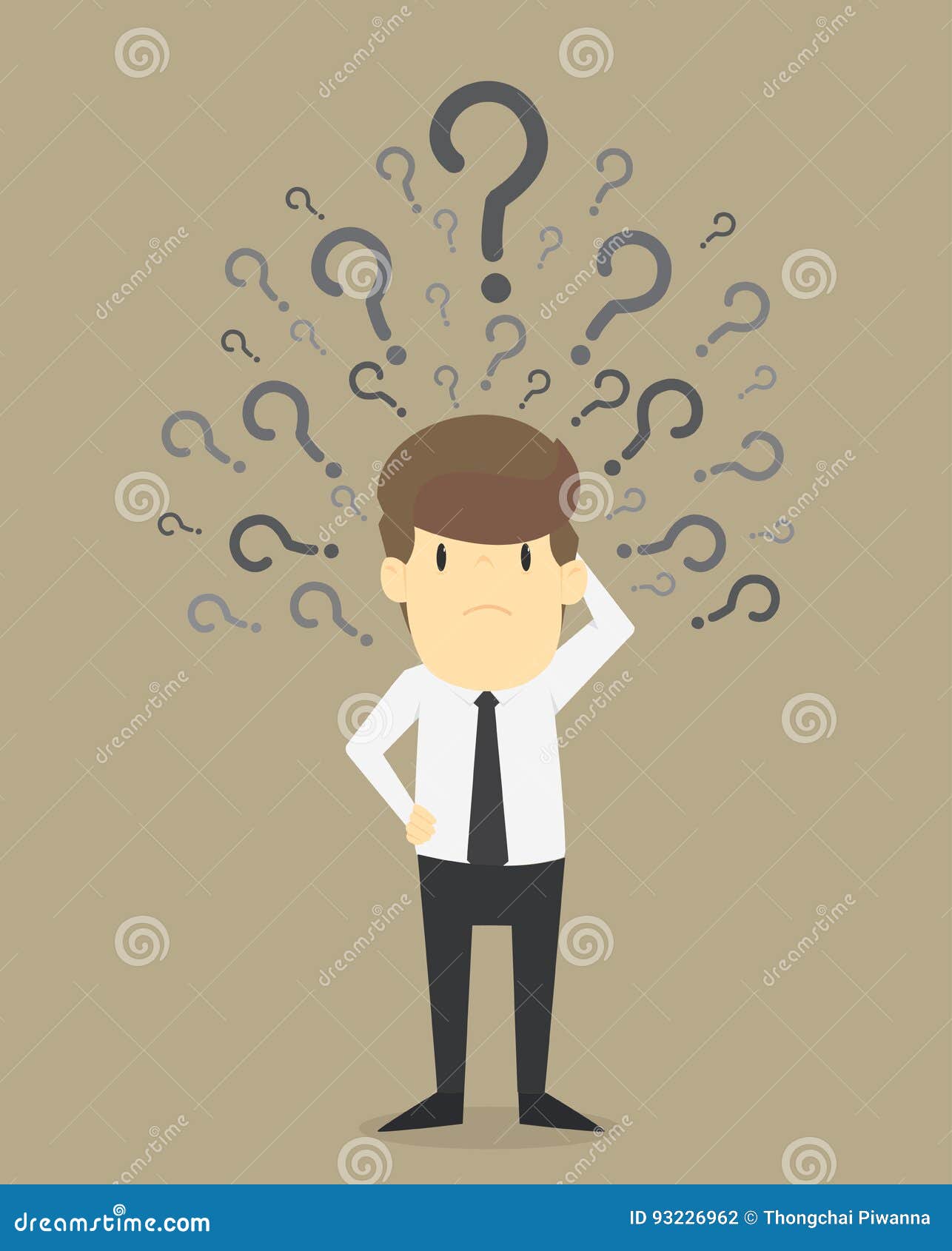 Businessman Confused with the Question, the Problem Exists Stock Vector ...