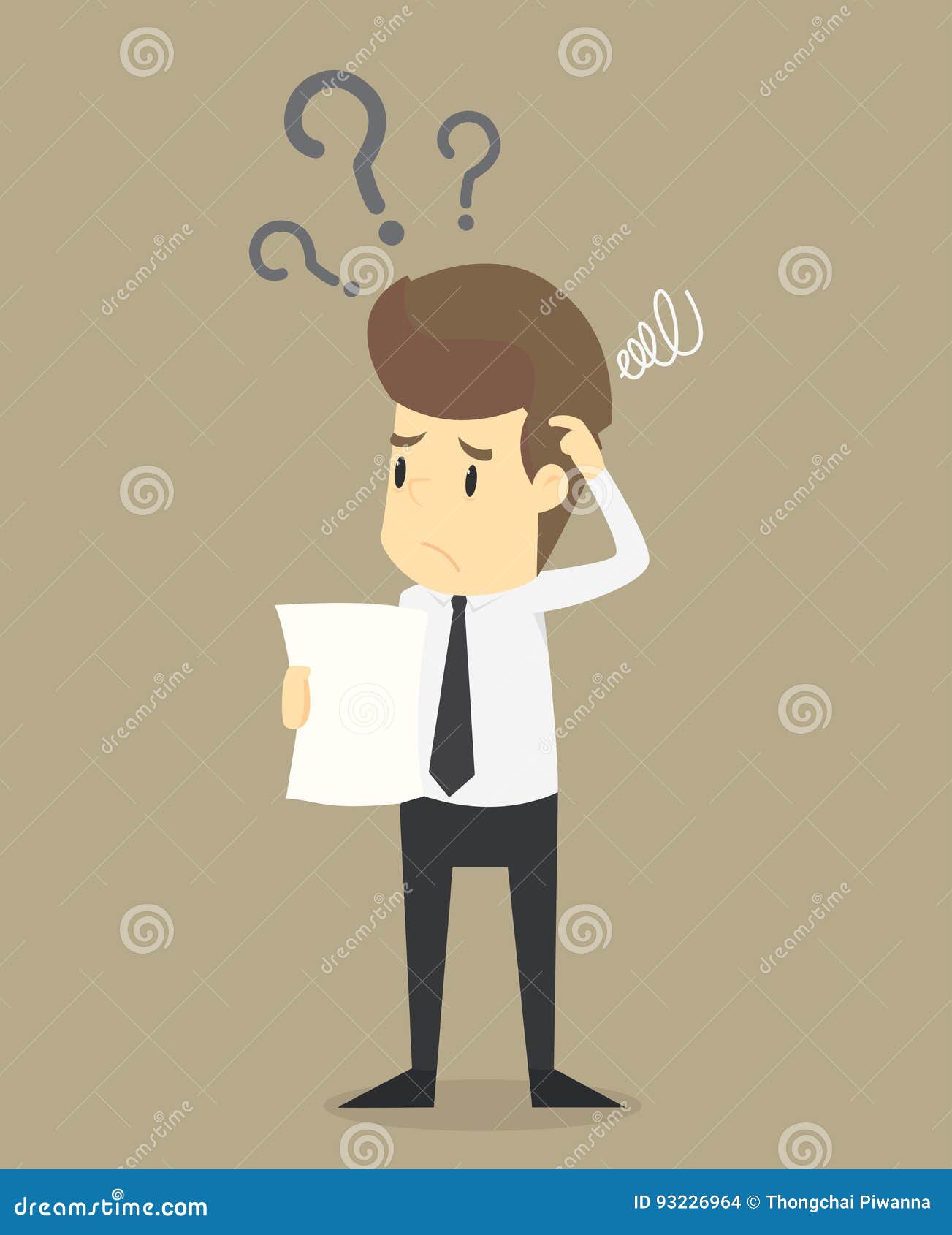 Businessman Confused with the Question, the Problem Exists Stock Vector ...