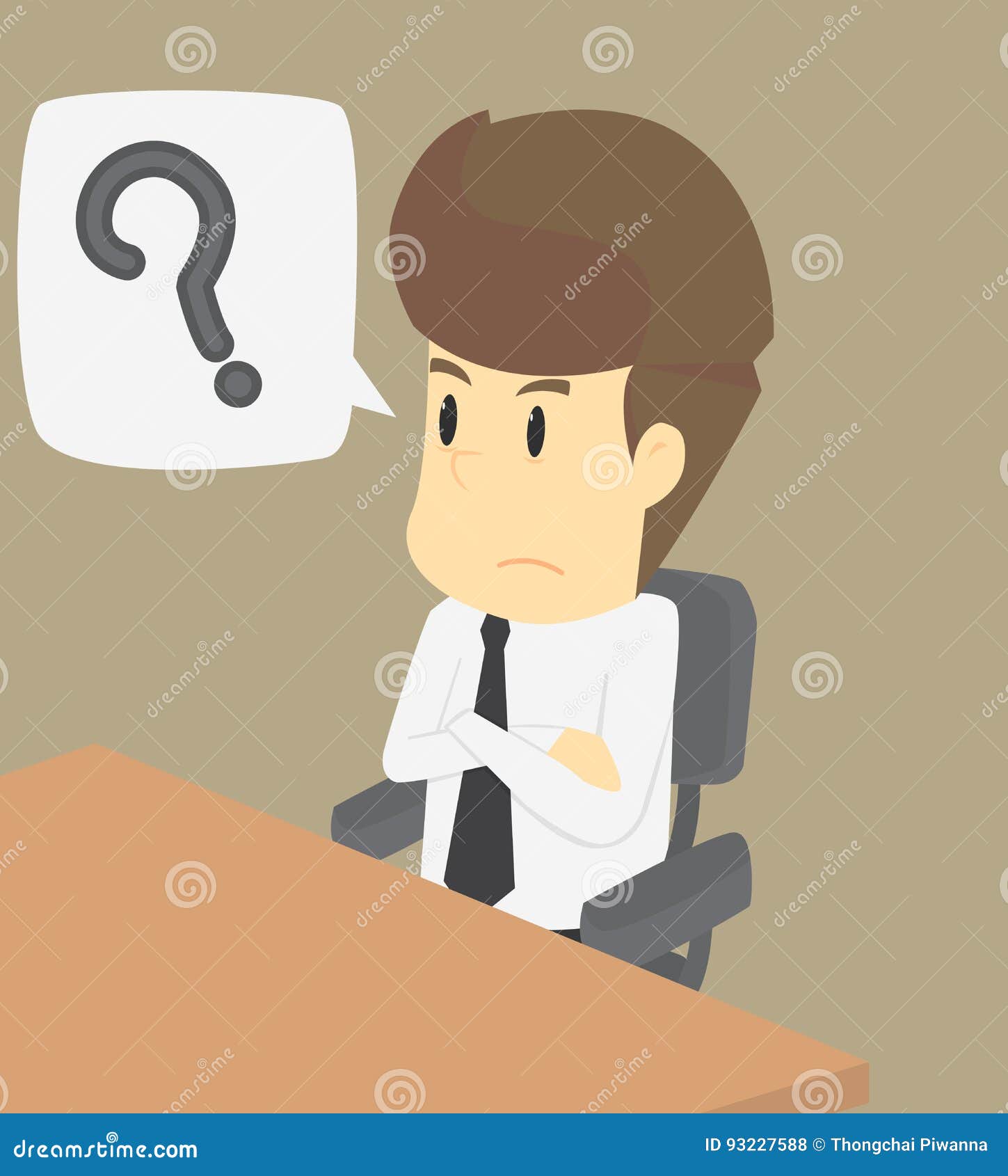 Businessman Confused with the Question, the Problem Exists Stock Vector ...