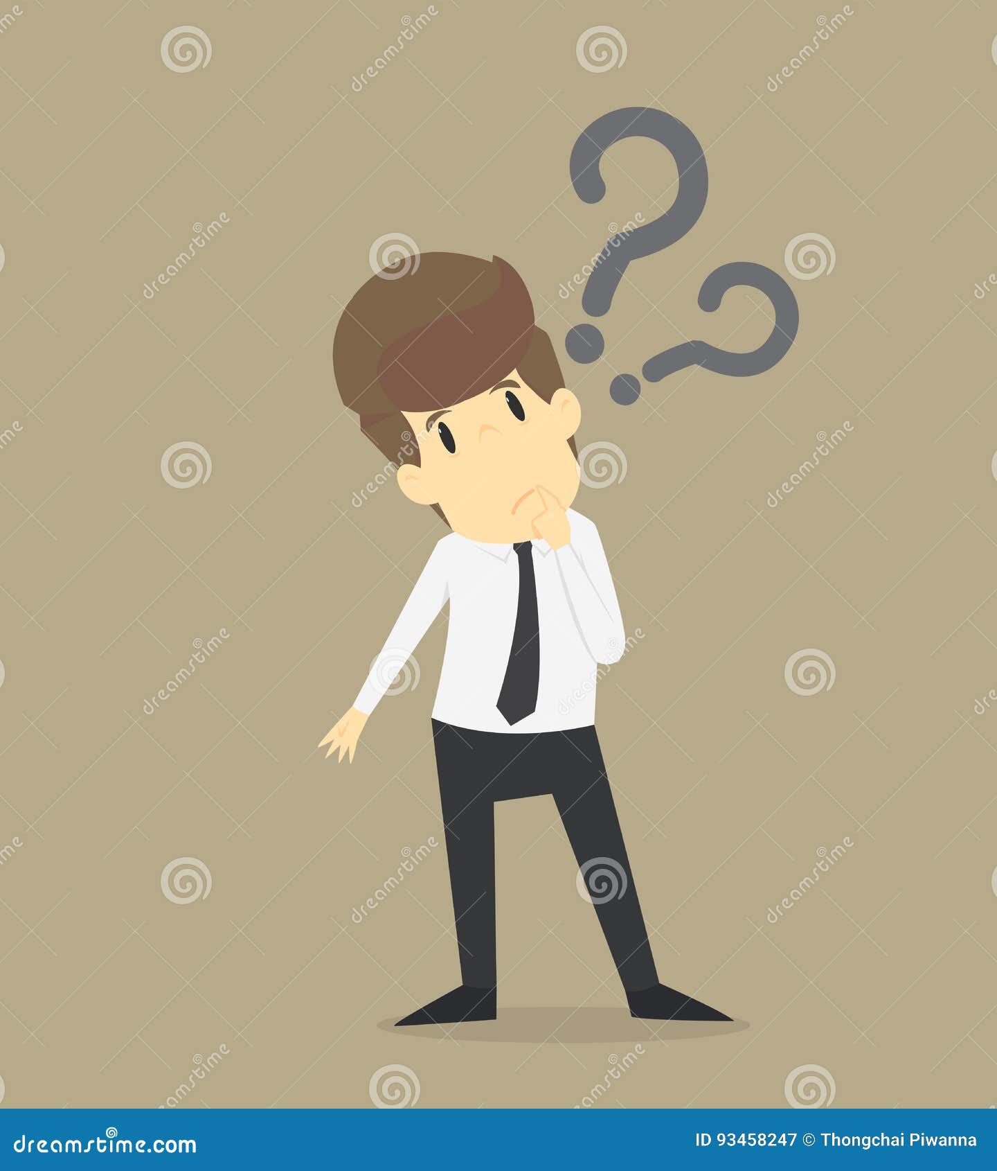 Businessman Confused with the Question, the Problem Exists Stock Vector ...