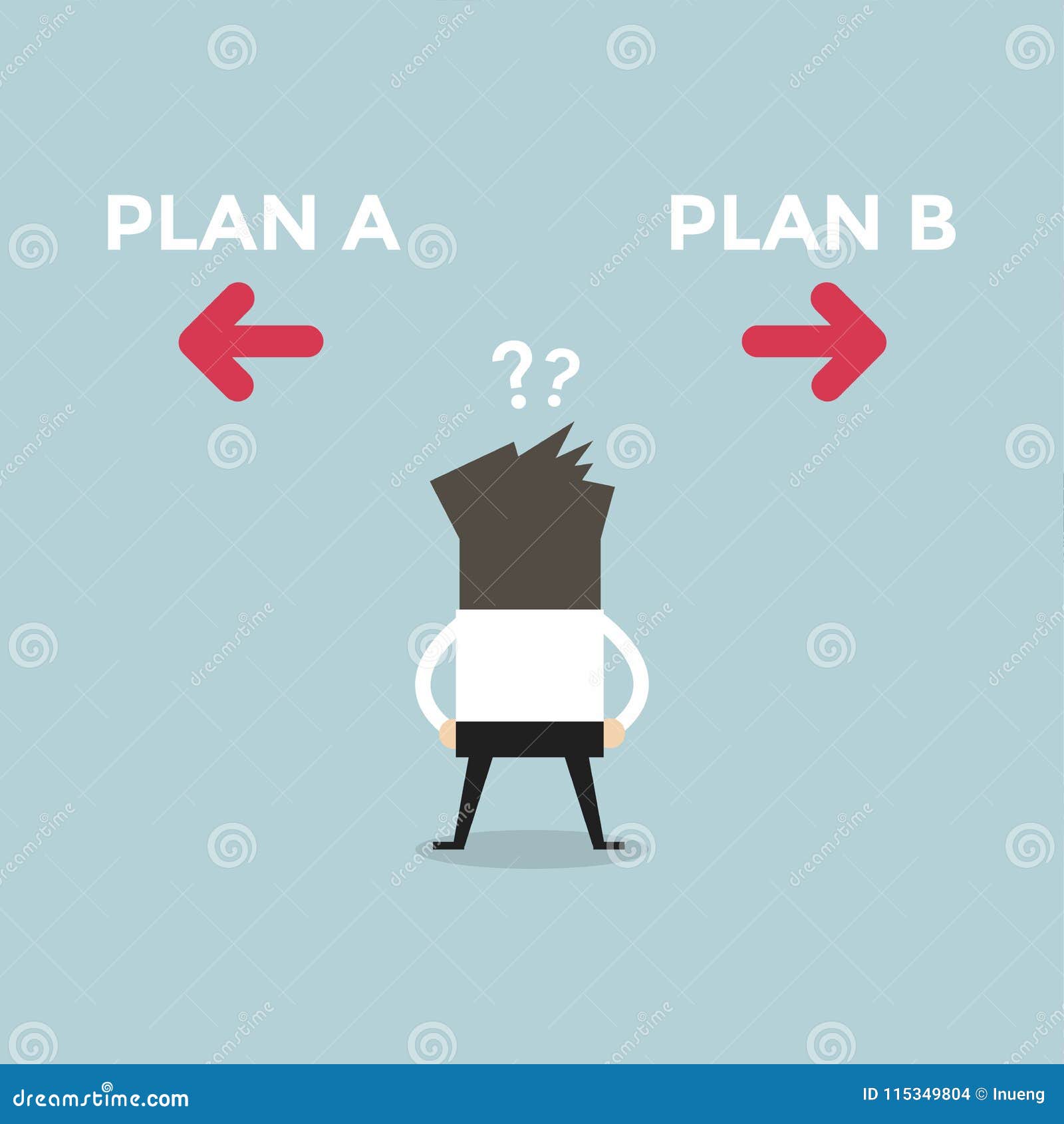 Businessman Confused about Two Choices Plan a and Plan B. Stock Vector ...