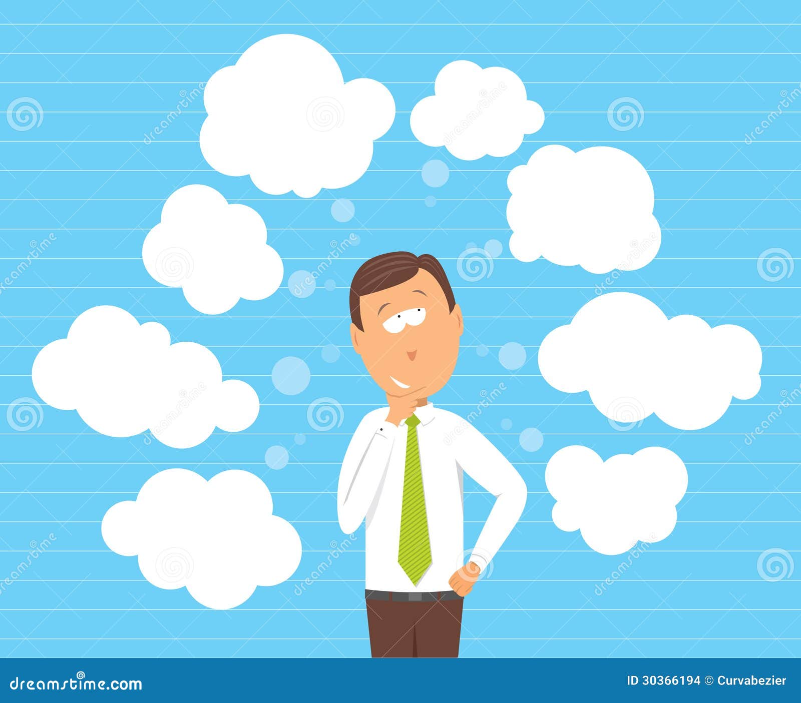 Businessman Considering Options Stock Vector - Illustration of thinking ...