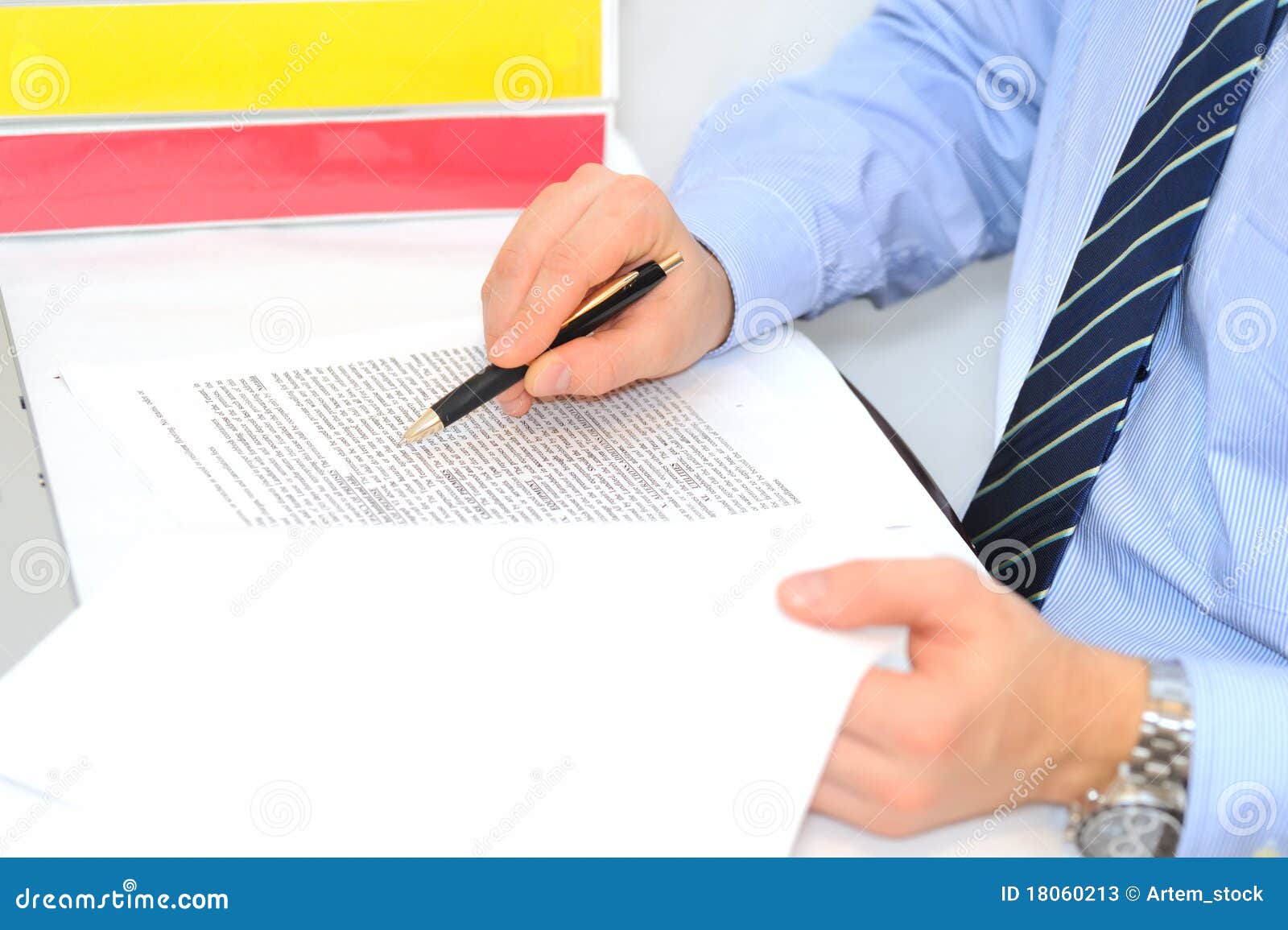 Businessman with contract stock image. Image of corporate - 18060213