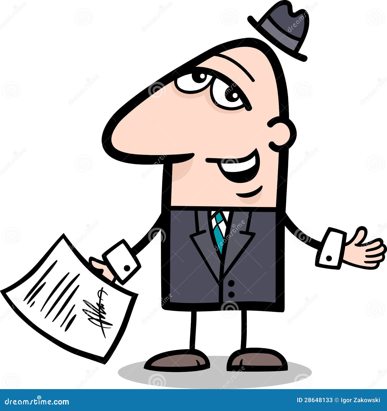 Businessman with Contract Cartoon Stock Vector - Illustration of ...