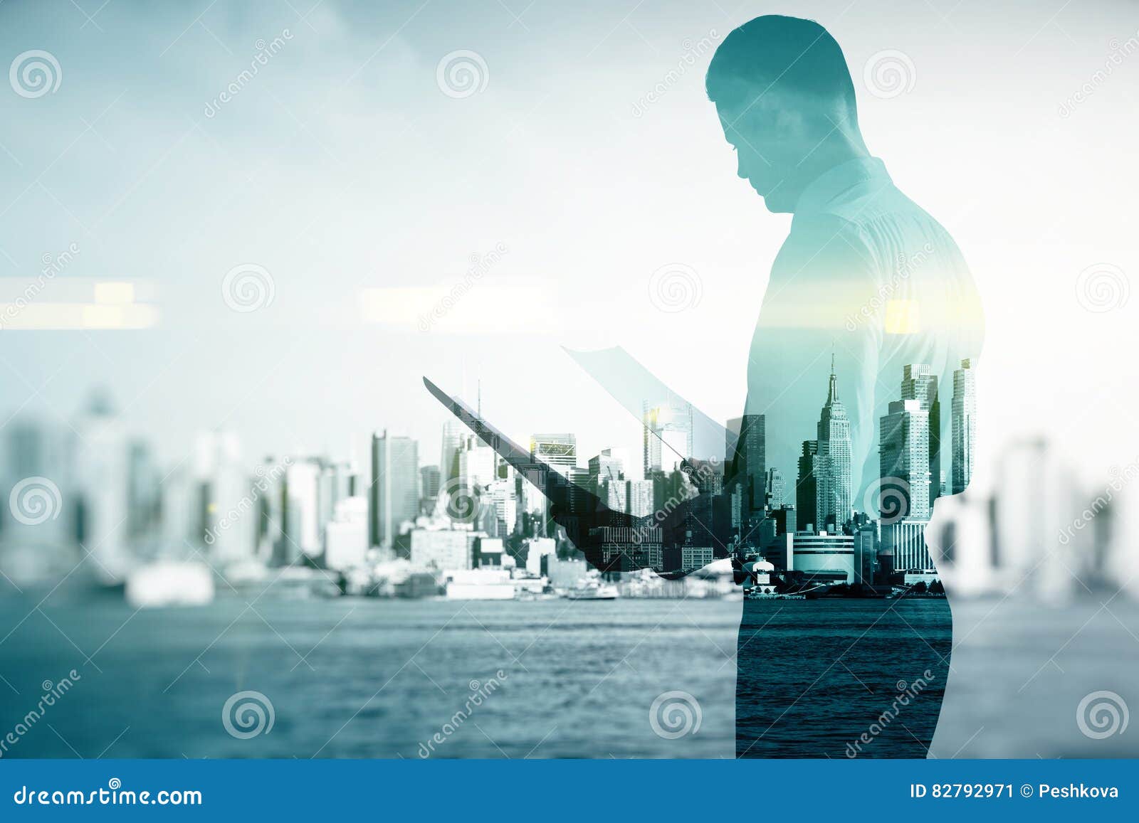 Businessman with contract stock image. Image of holding - 82792971