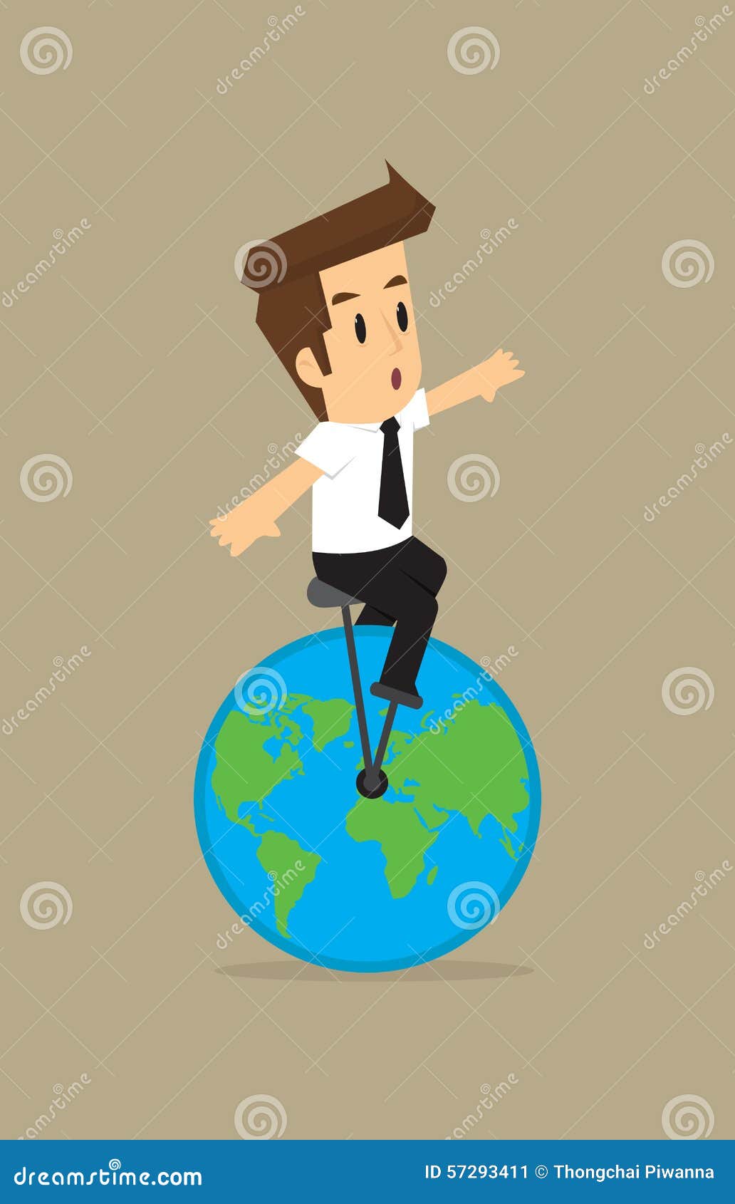 Businessman Control All Over the World Stock Vector - Illustration of ...