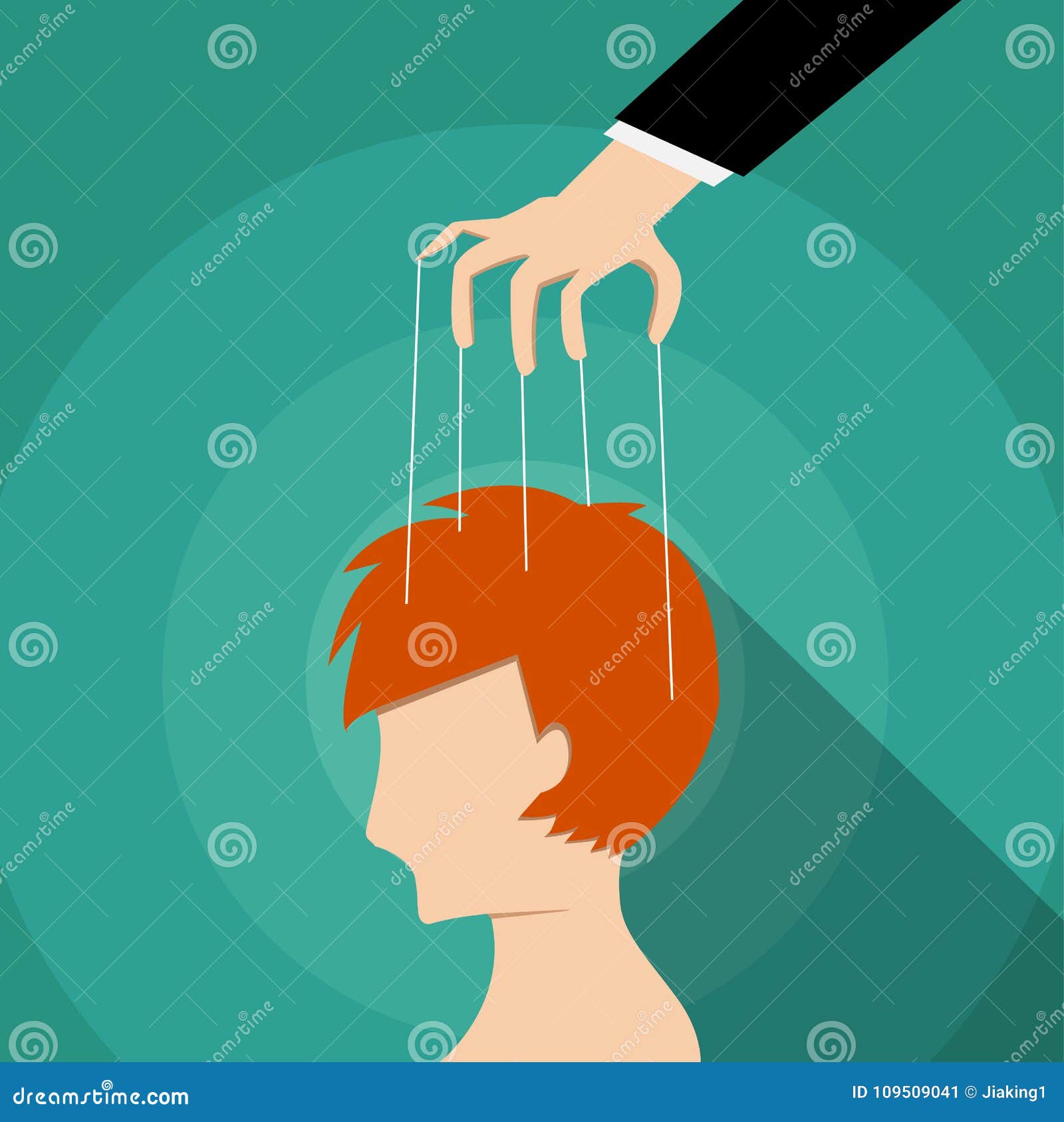 Businessman Control Man`s Mind, Vector Design Stock Vector ...