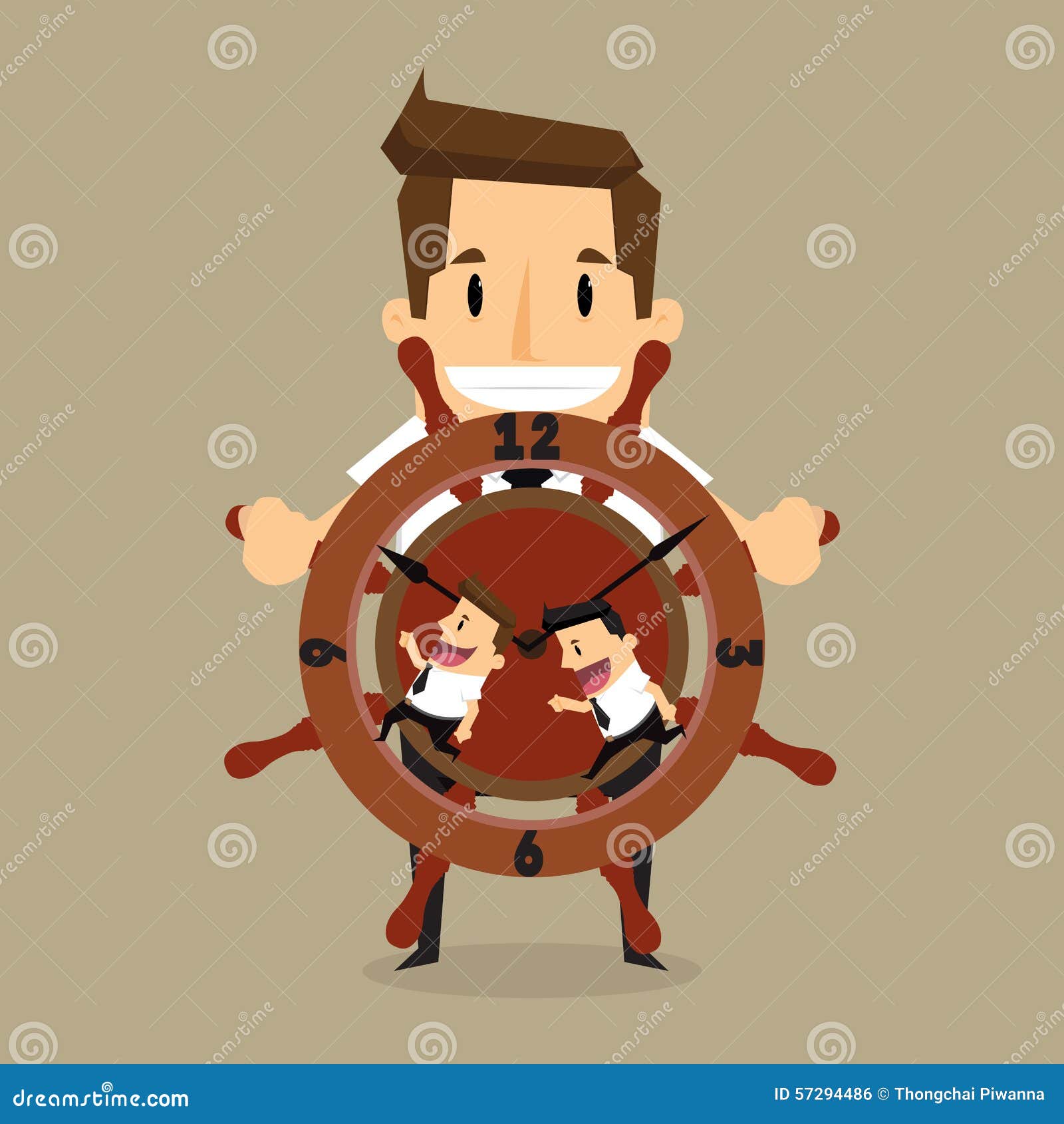 Businessman Control Work, Teamwork Stock Vector - Illustration of ...