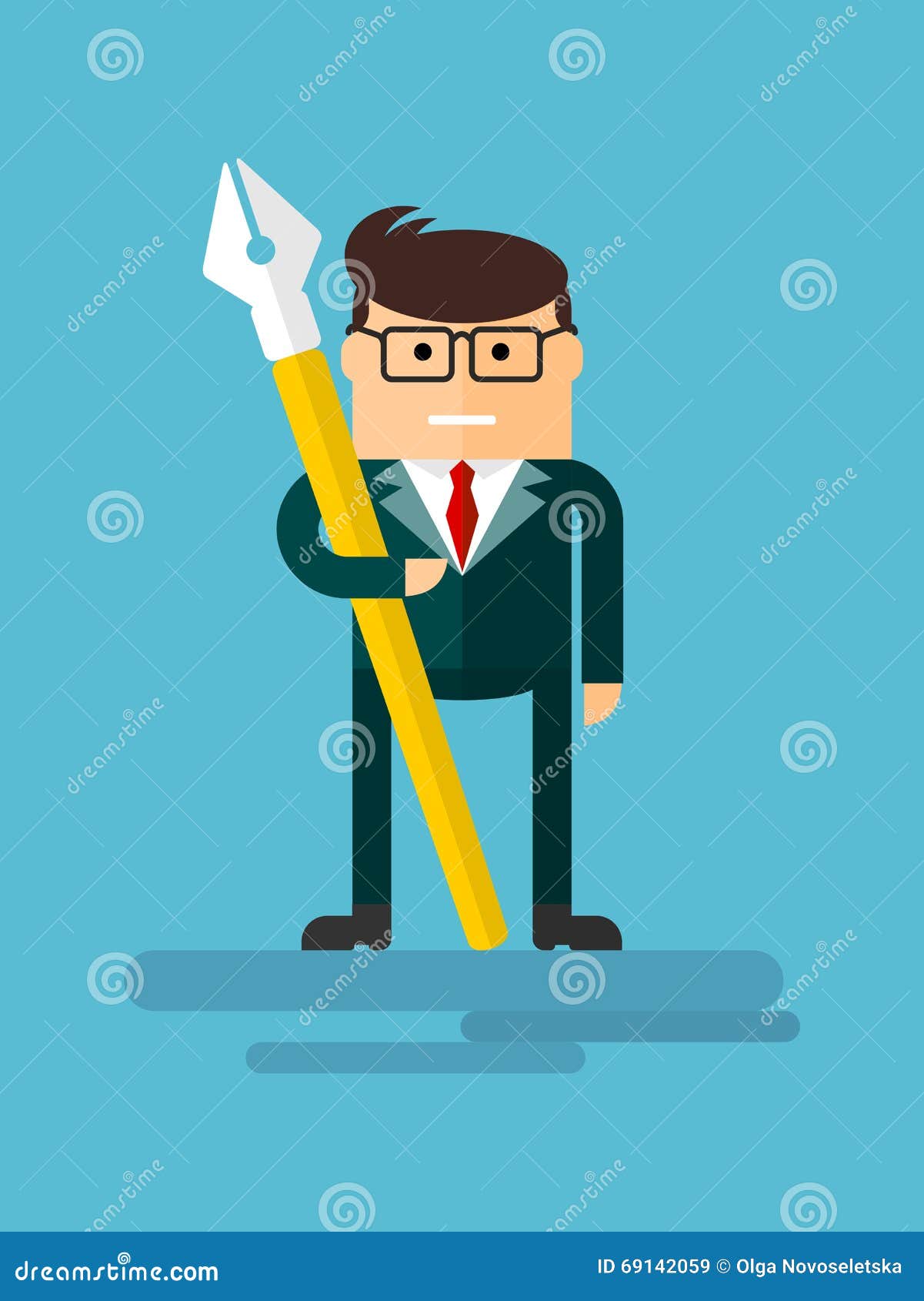 Businessman copywriter stock vector. Illustration of multiple - 69142059