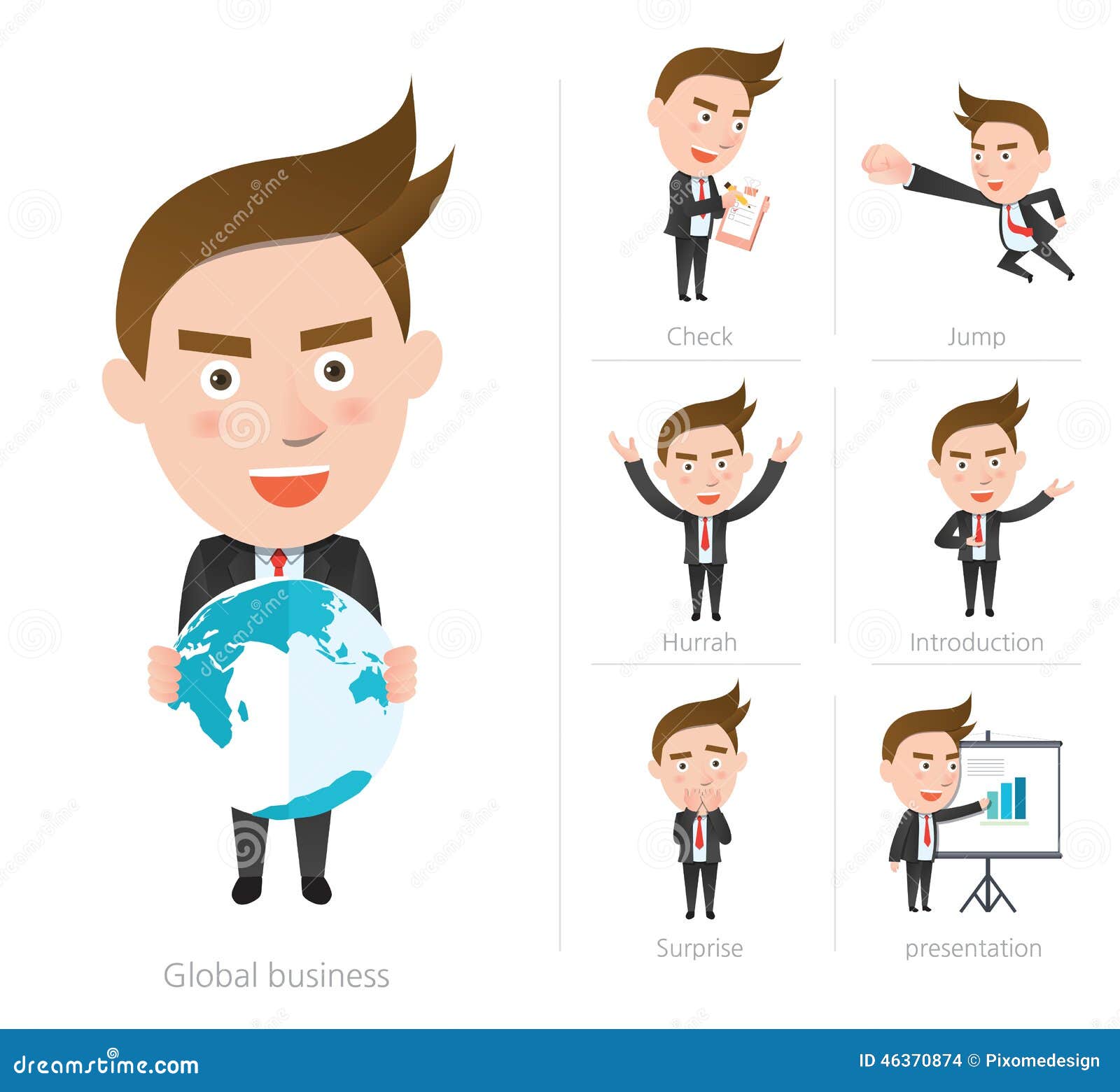 Businessman Corporate Life Flat Design 7set-employee Stock Vector ...