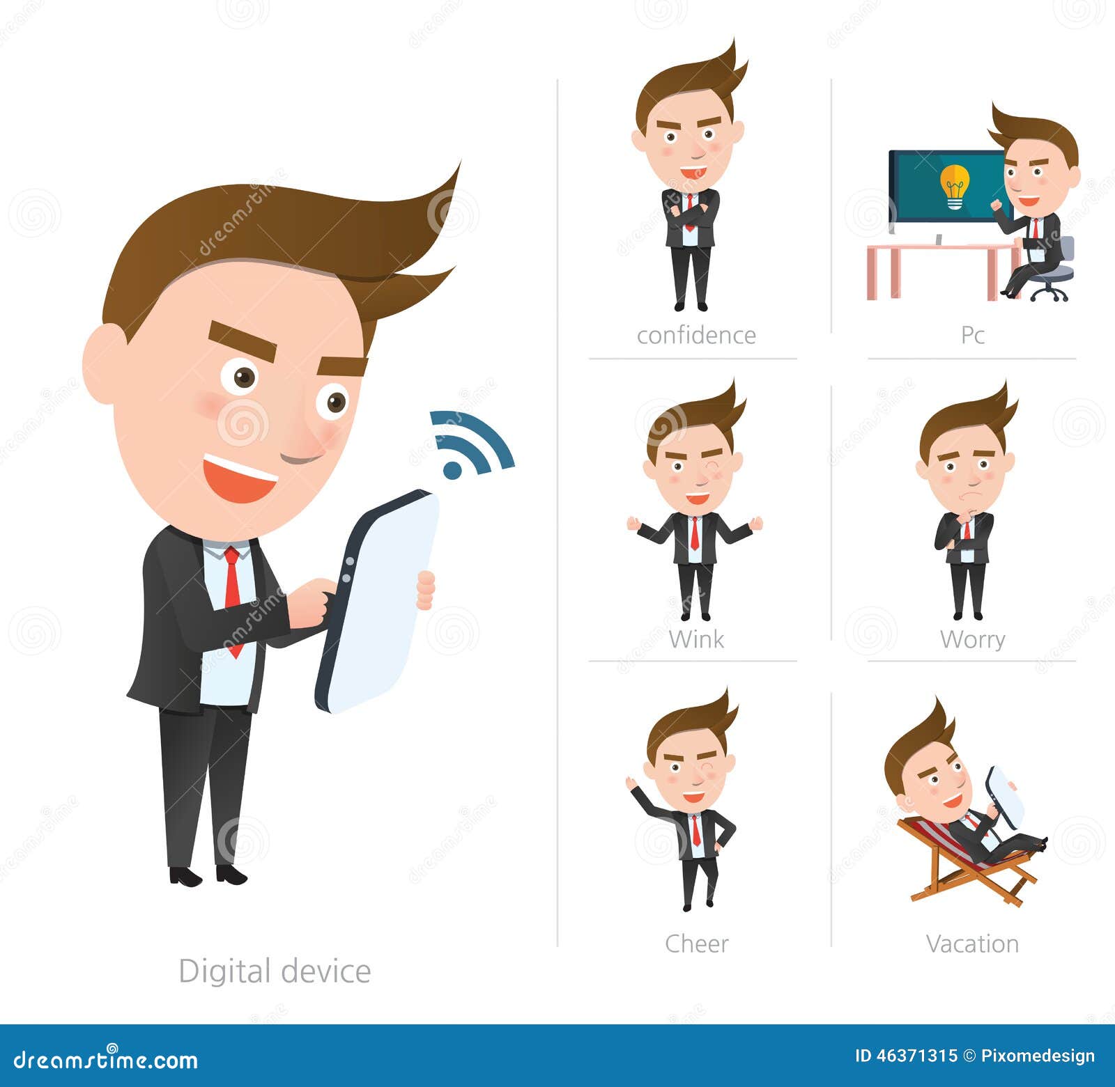 Businessman Corporate Life Flat Design 7set-employee Stock Vector ...