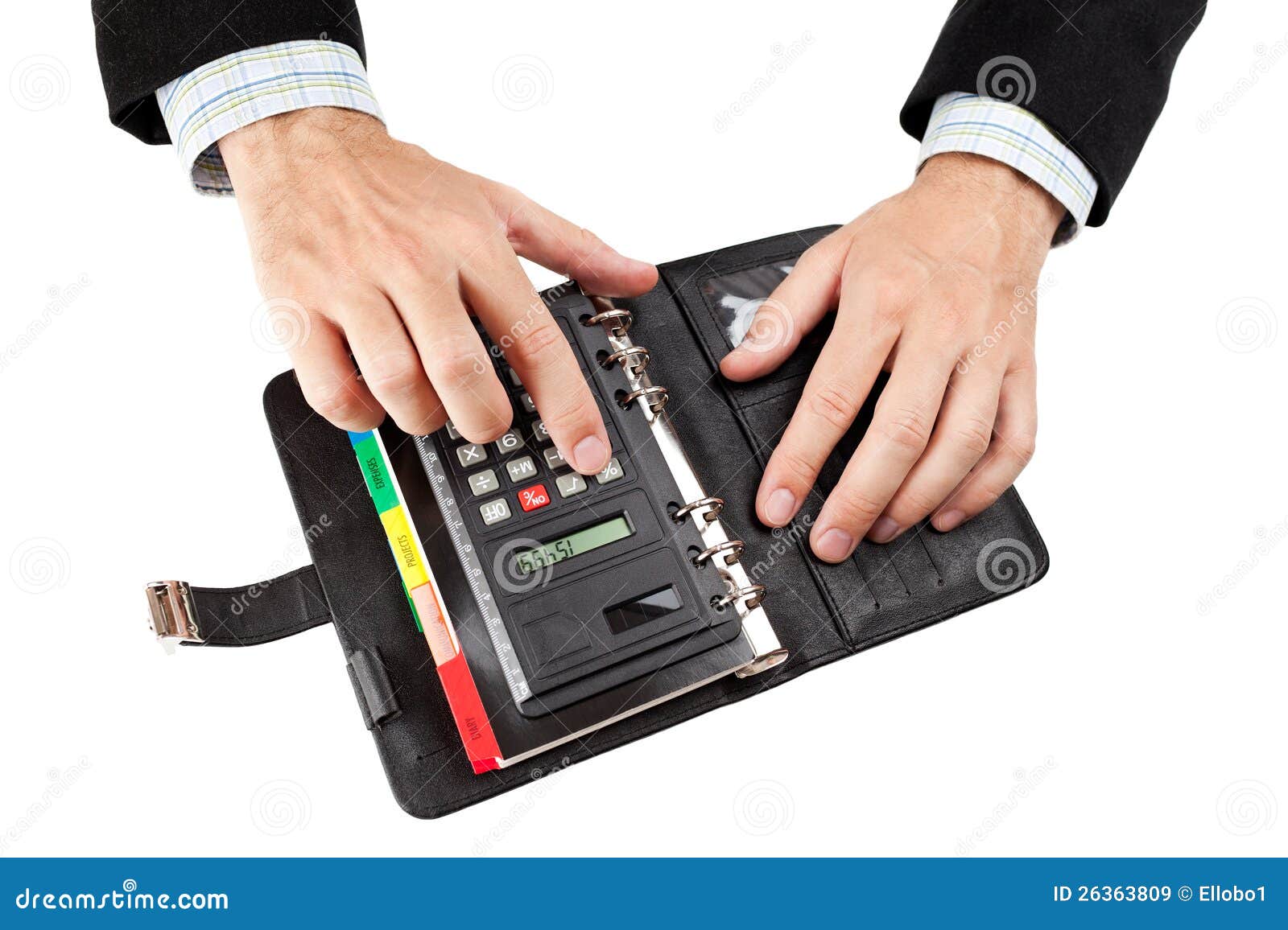 Businessman Counting on Calculator. Stock Image - Image of manager ...