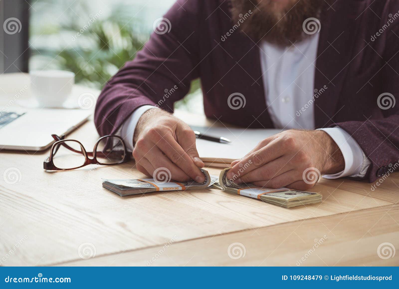 Businessman Counting Dollars Stock Image - Image of executive, banking ...