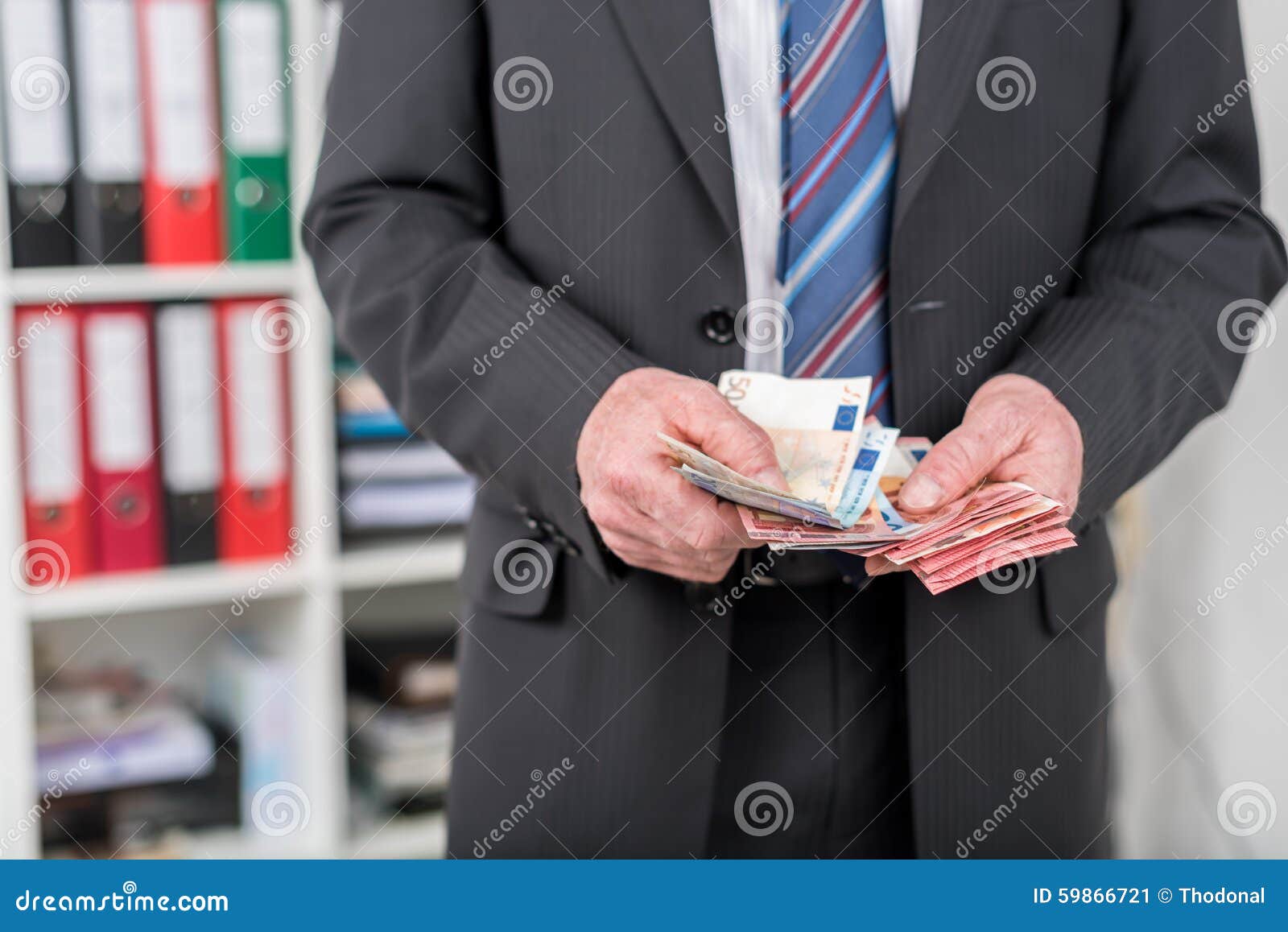Businessman Counting His Money Stock Image - Image of expenditure ...