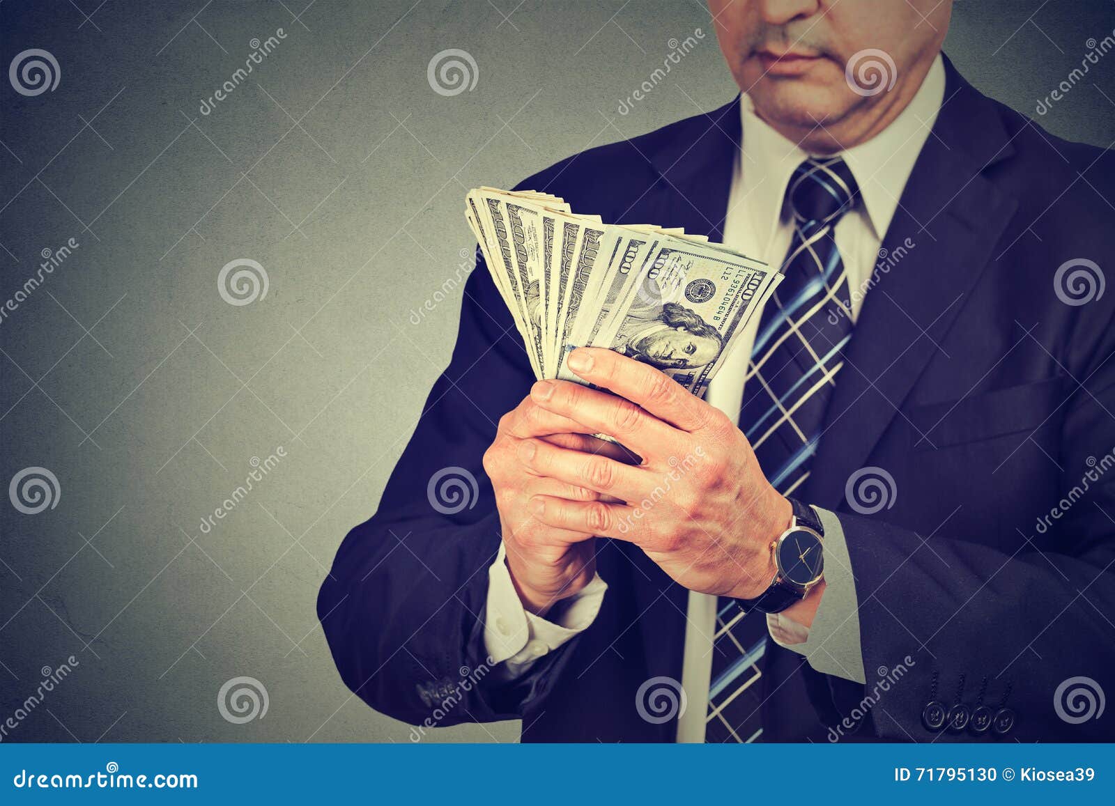 Businessman counting money stock photo. Image of greed - 71795130