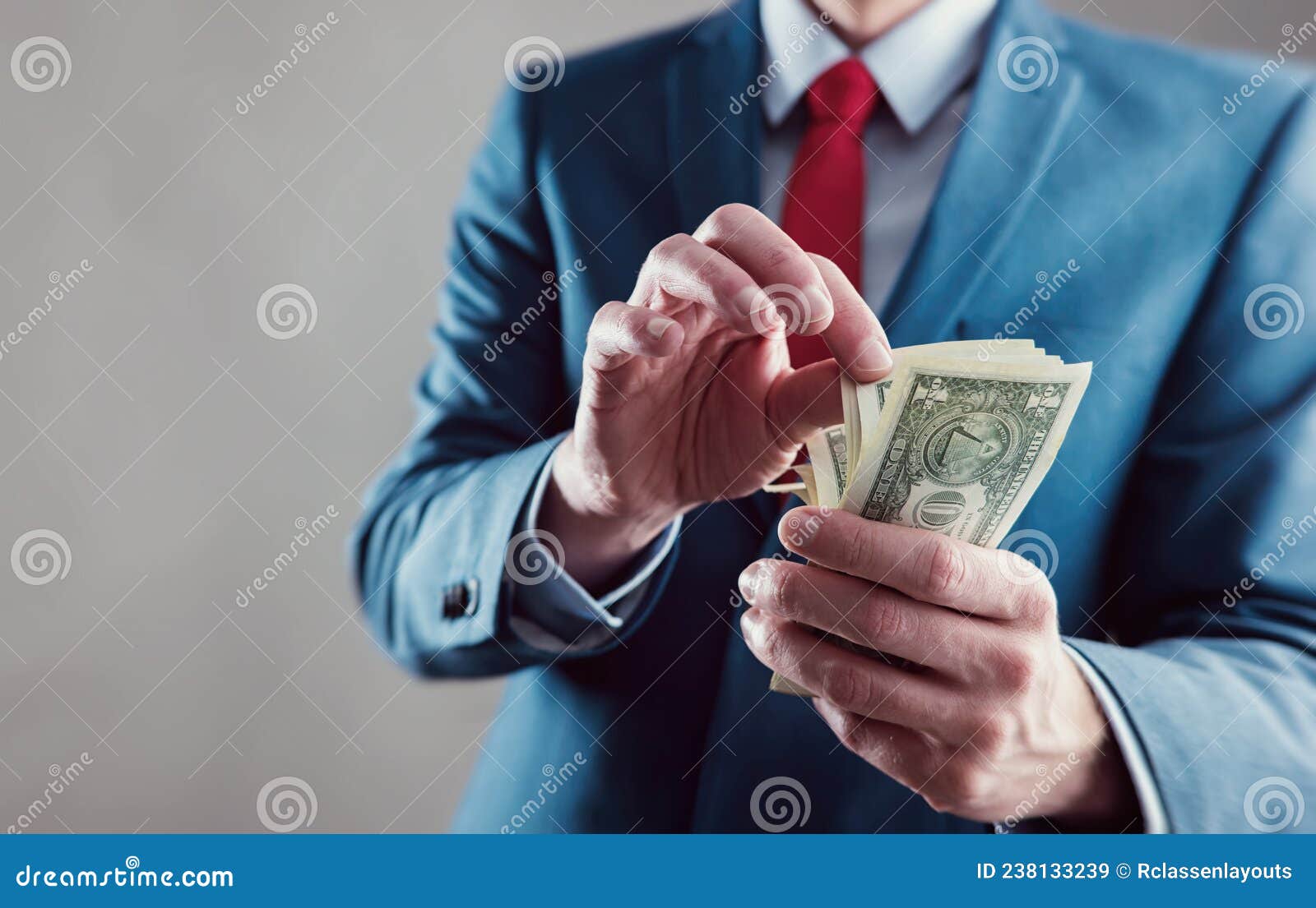 Businessman Counting Spread of Money Stock Image - Image of investment ...