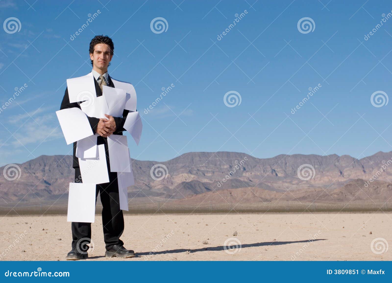 Businessman Covered with Papers Stock Image - Image of office ...