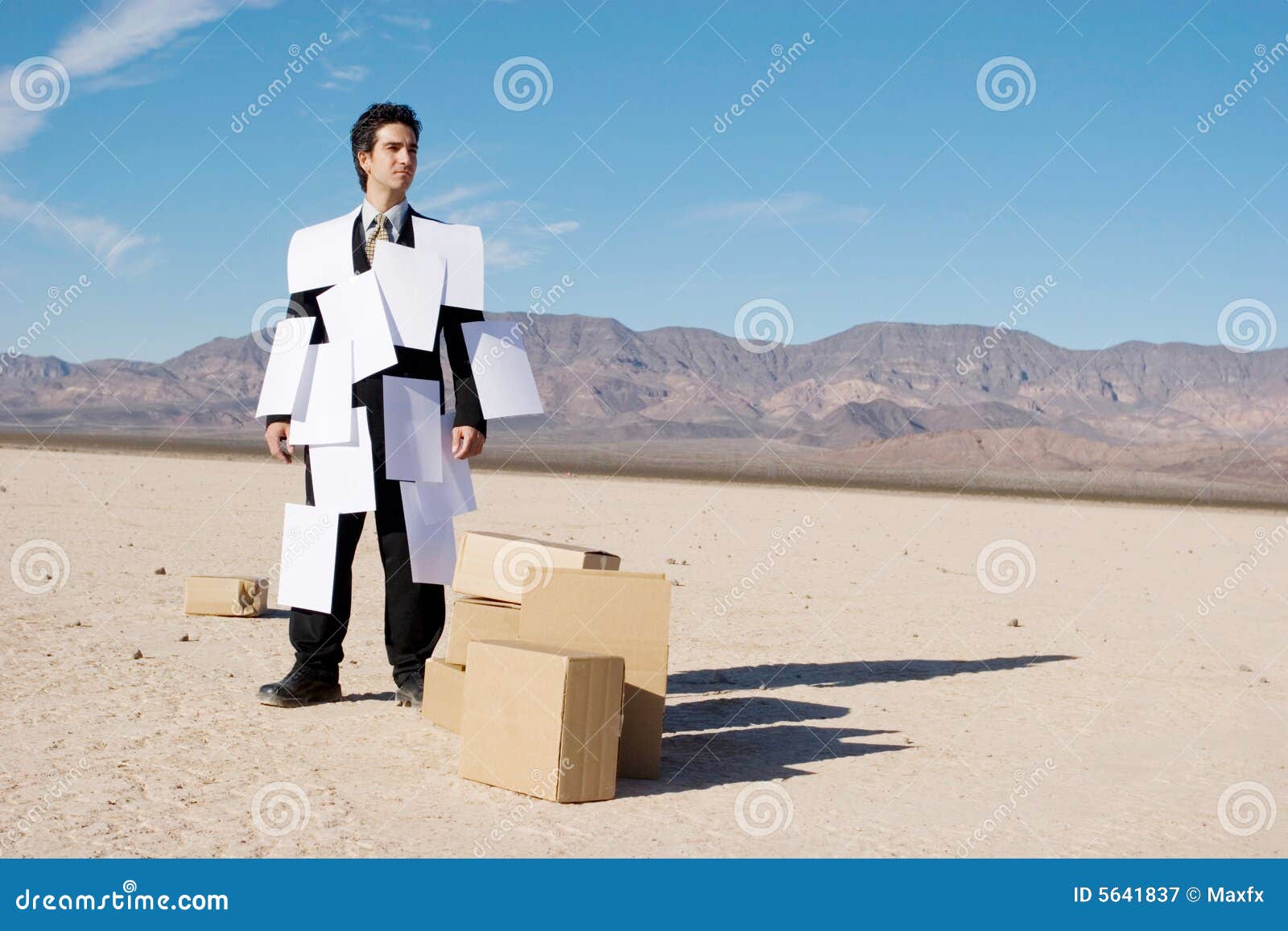 Businessman Covered with Papers Stock Image - Image of vision ...