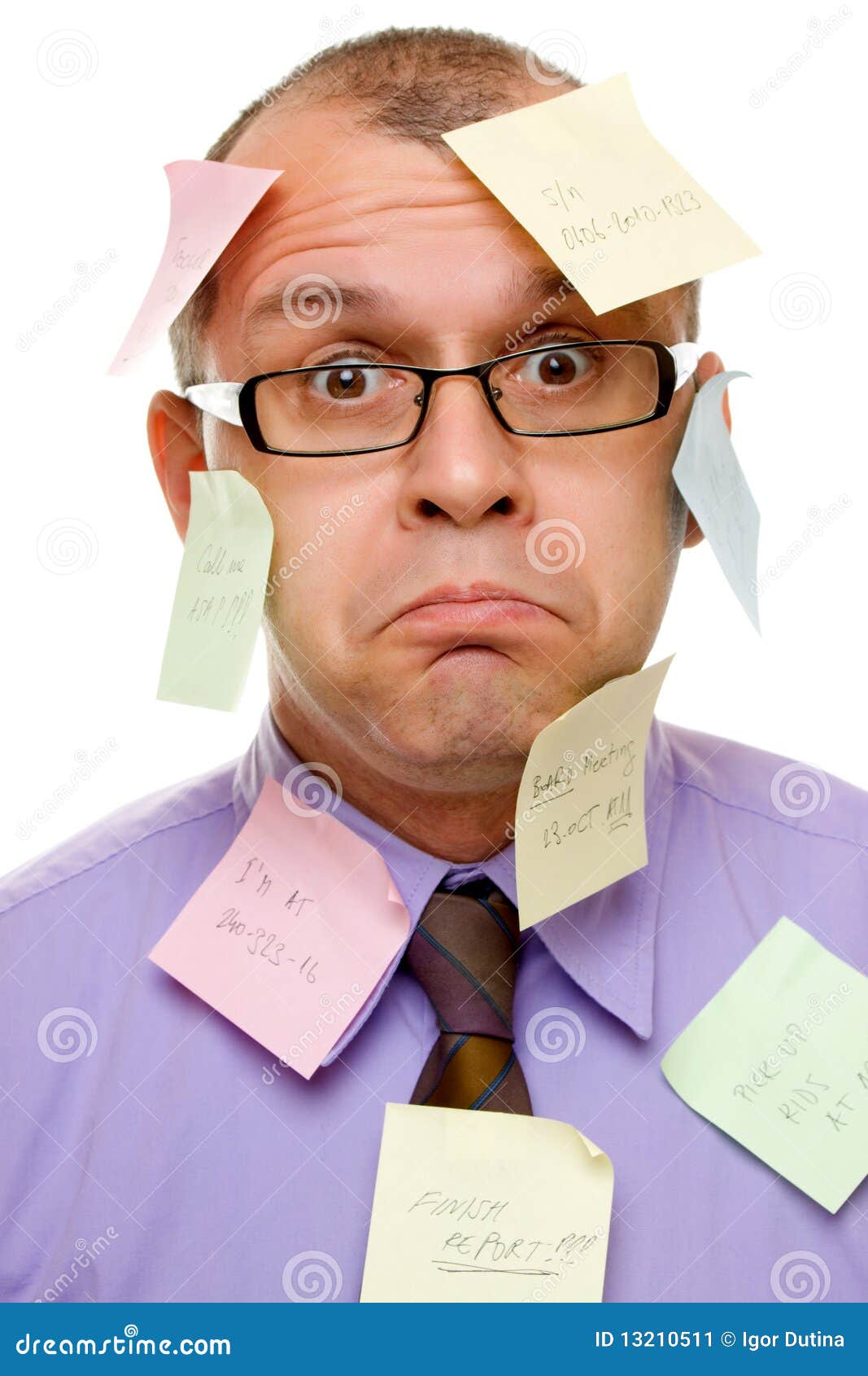 Businessman Covered with Sticky Notes Stock Image - Image of employee ...
