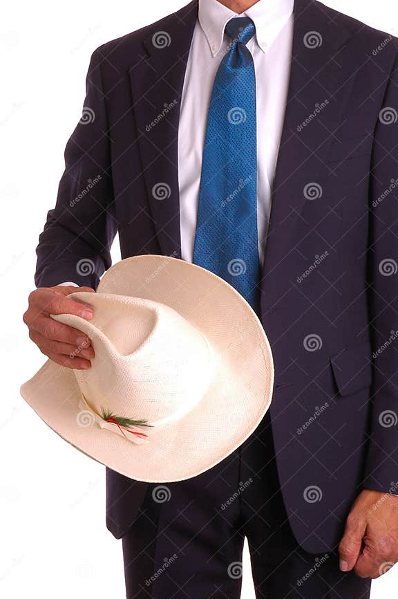 Businessman with Cowboy Hat Stock Photo - Image of blue, jacket: 3993876