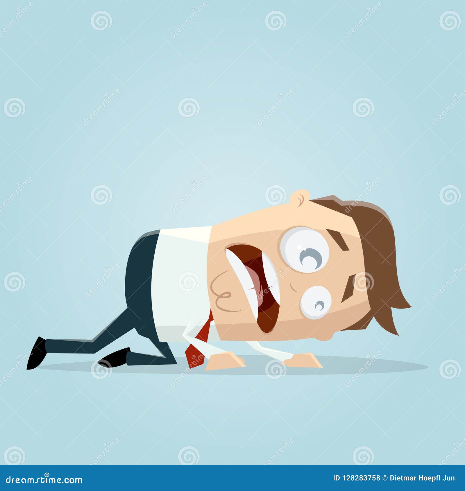 Businessman Crawling on the Floor Stock Vector - Illustration of sick ...