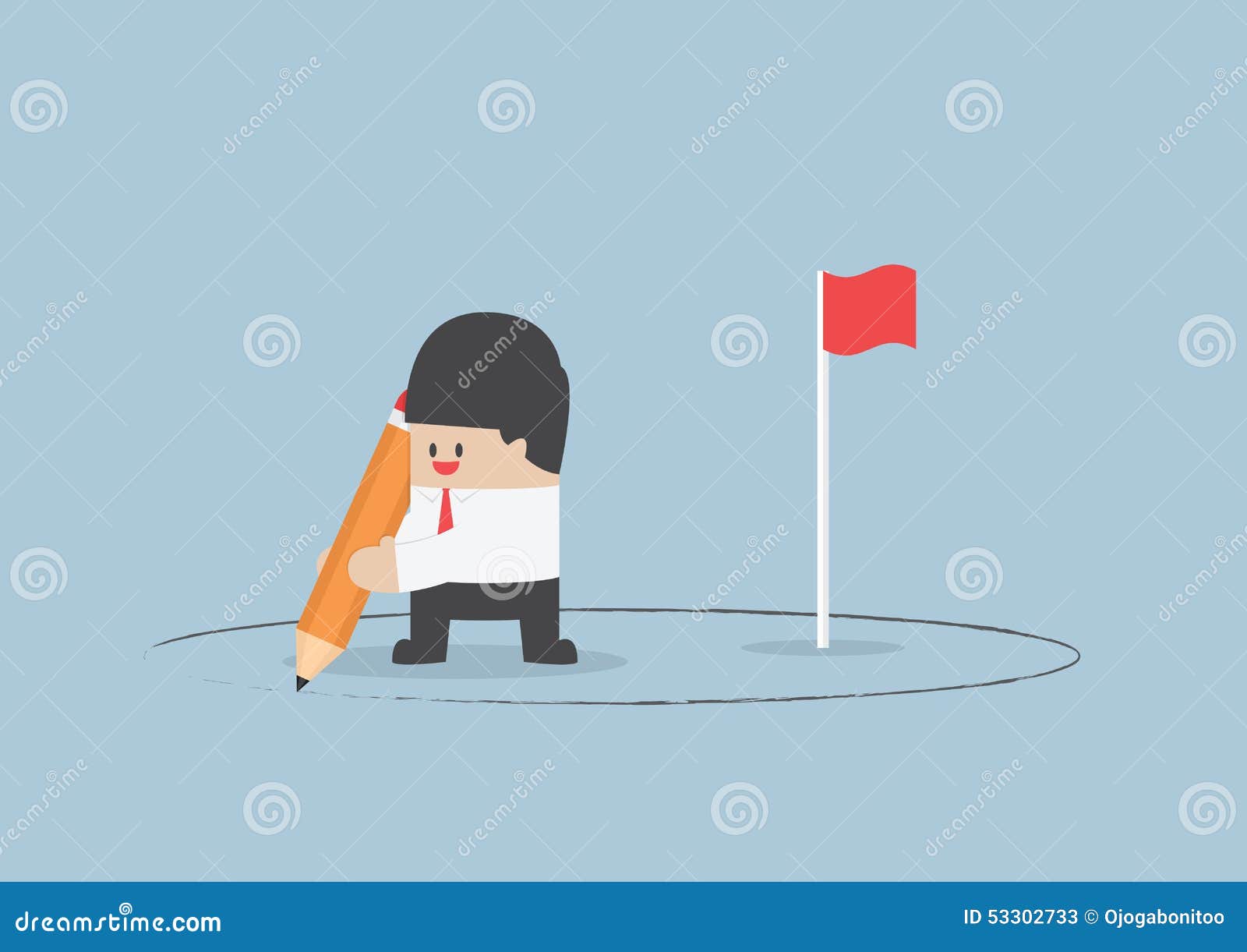 Businessman Create His Own Territory Stock Vector - Illustration of ...