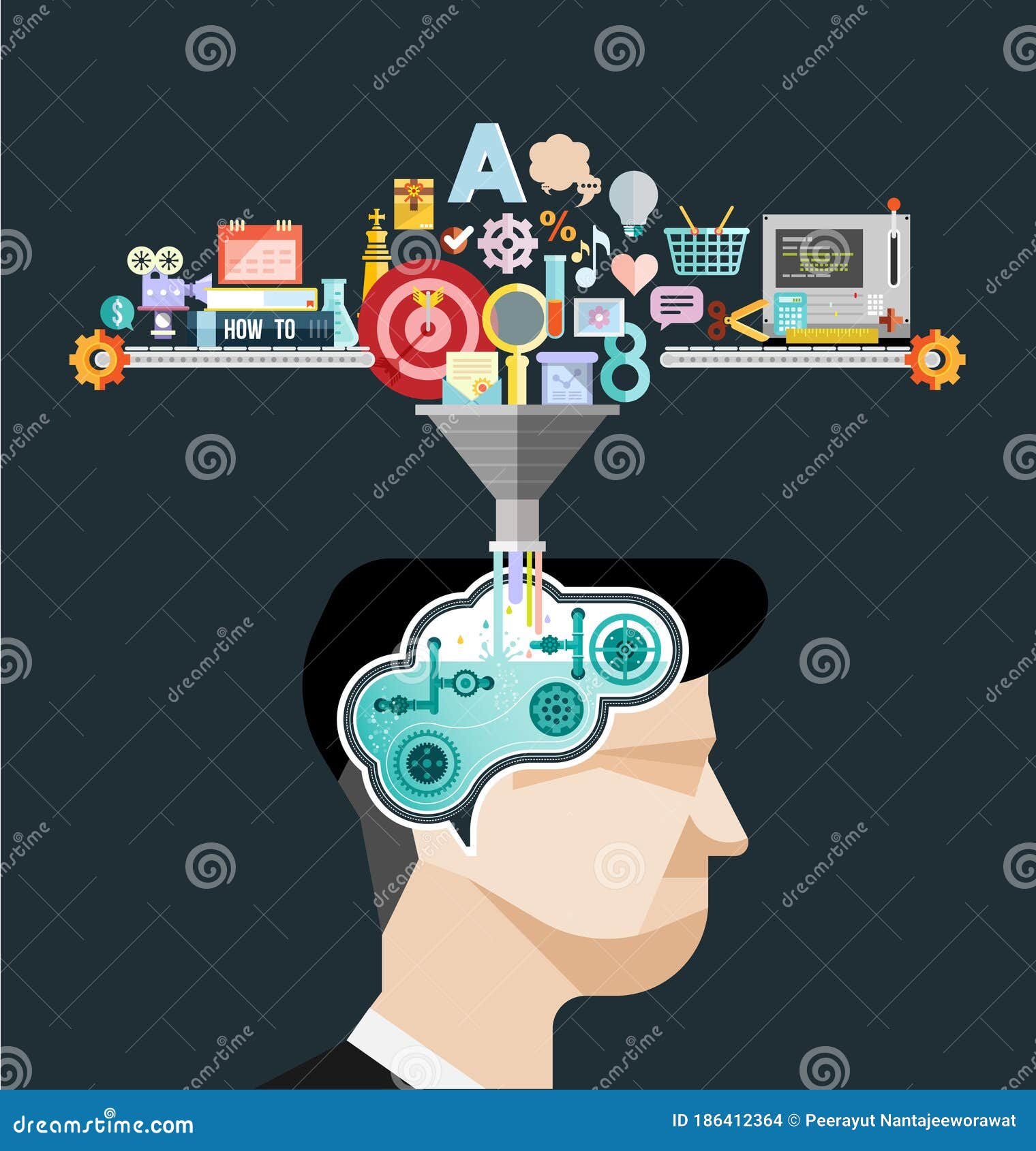 Creative Brain Idea Concept Vector Stock Vector - Illustration of ...