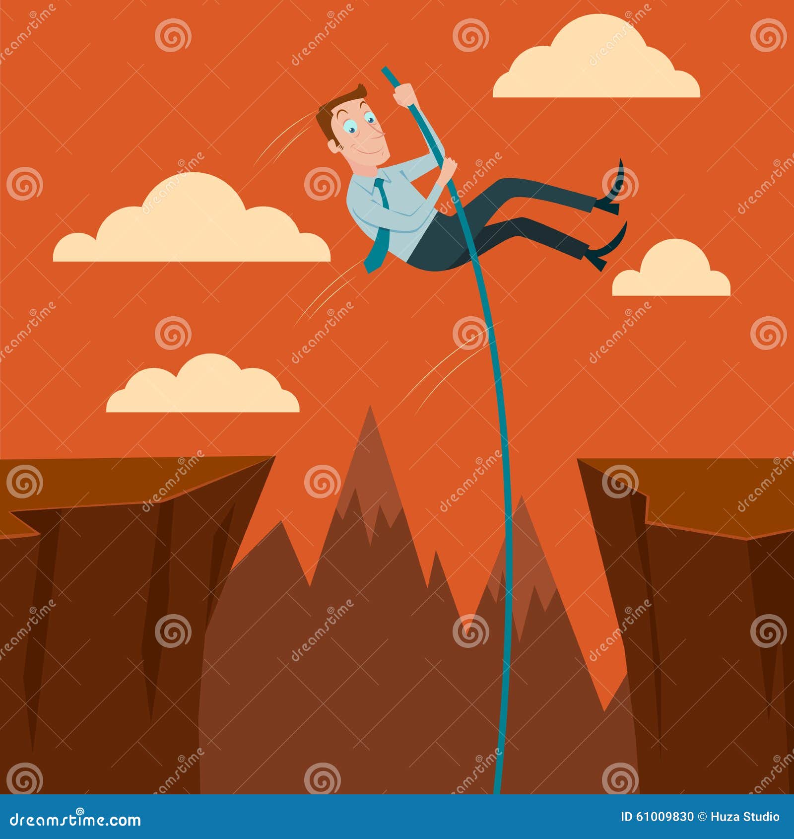 Businessman Crossing the Chasm. Stock Vector - Illustration of bank ...