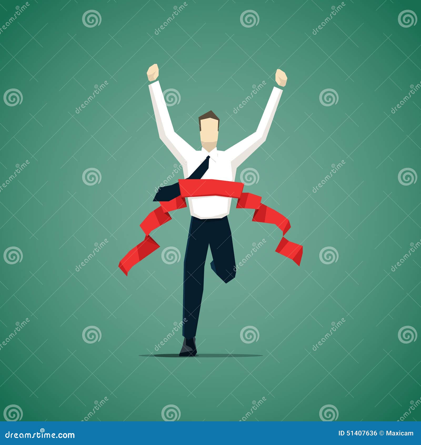 Businessman Crossing Finish Line, he is Won a Competition Stock Vector ...