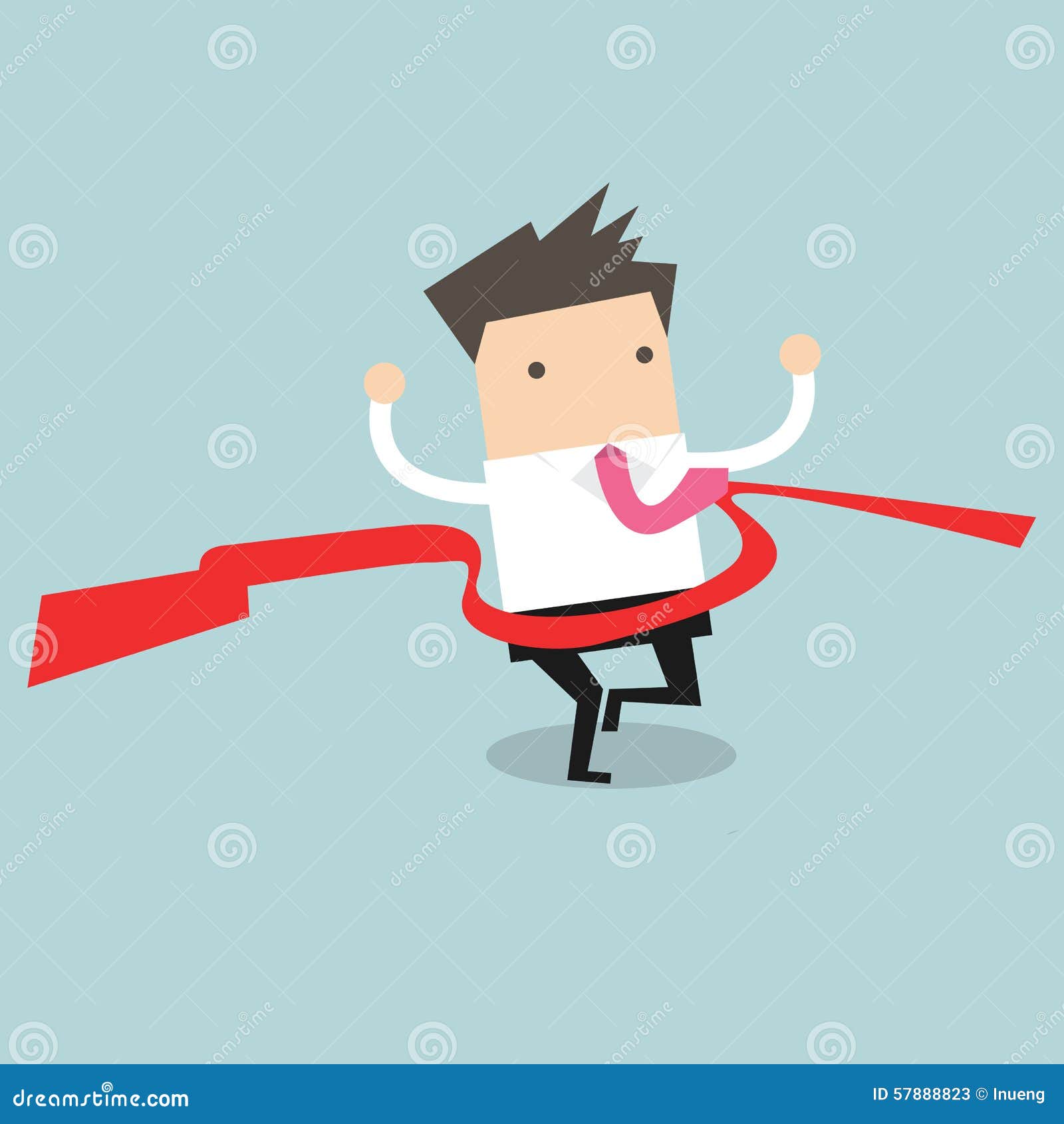 Businessman Crossing Finish Line, he is Won a Competition Stock Vector ...