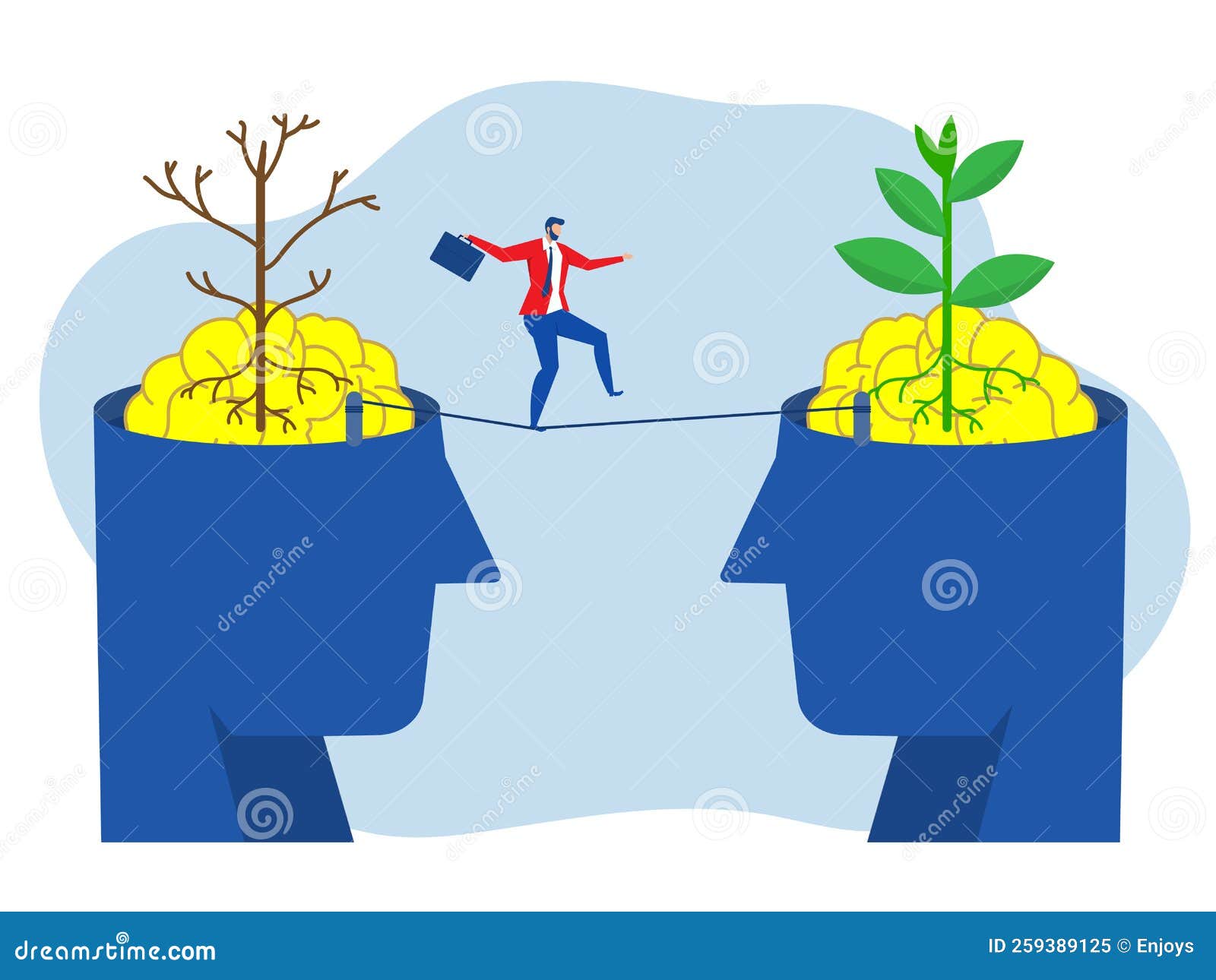 Businessman Crossing Over Big Head on Tiny Rope ,Overcoming Fixed ...