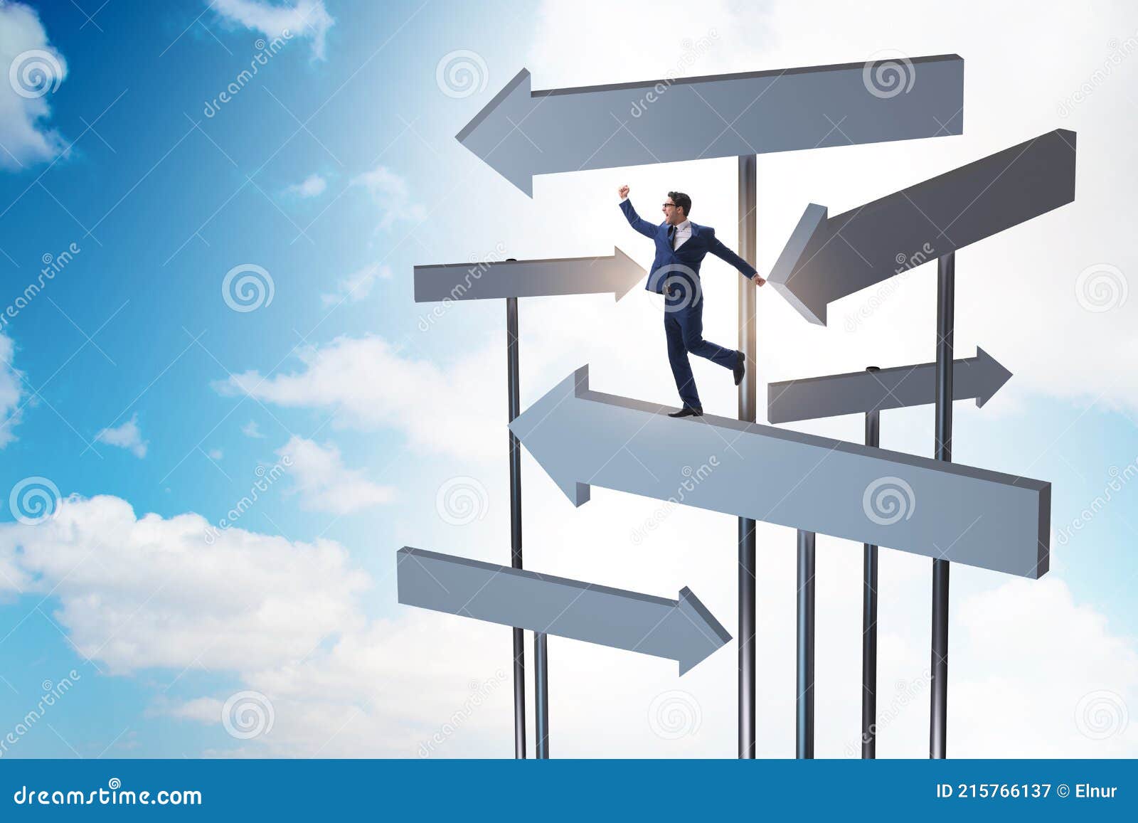 Businessman at the Crossroads Choosing Strategy Stock Image - Image of ...