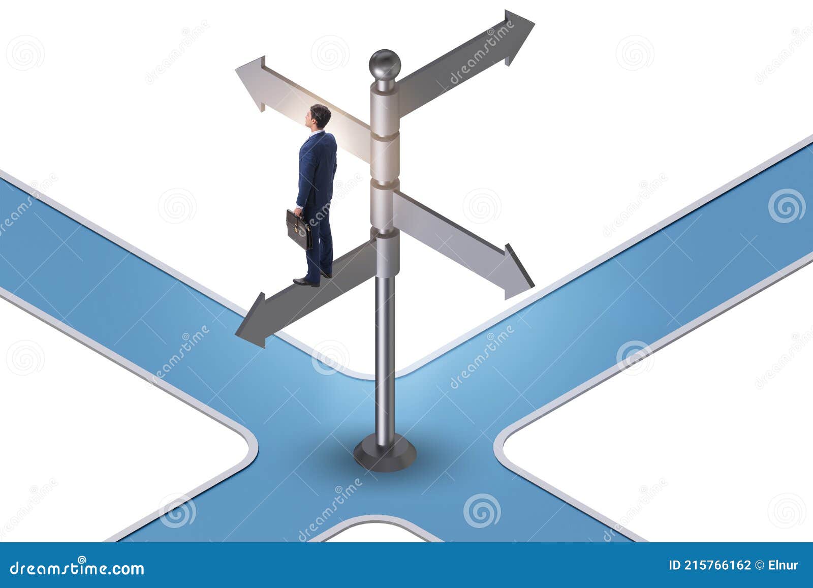 Businessman at the Crossroads Choosing Strategy Stock Photo - Image of ...