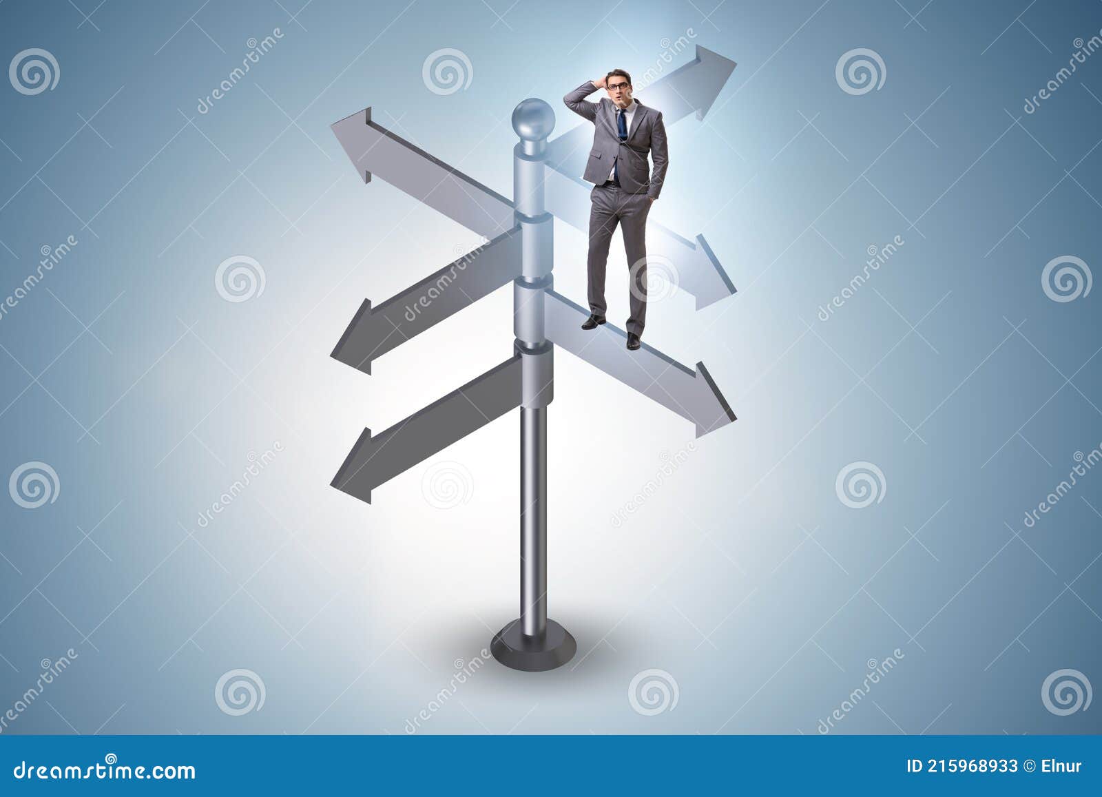 Businessman at the Crossroads Choosing Strategy Stock Image - Image of ...