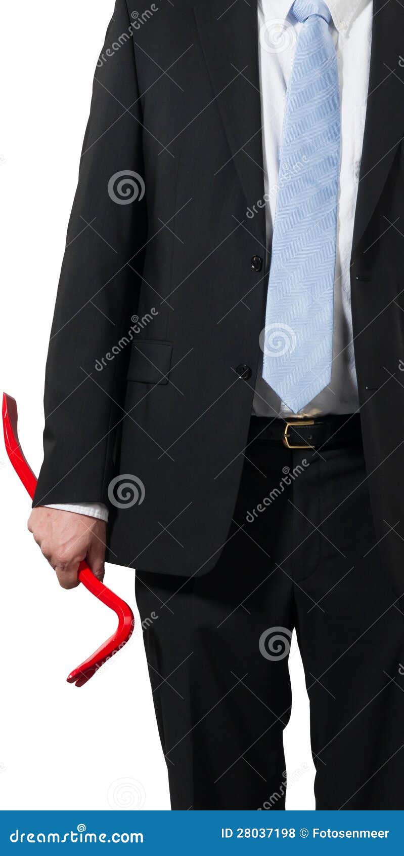 Businessman with a crowbar stock photo. Image of leadership - 28037198