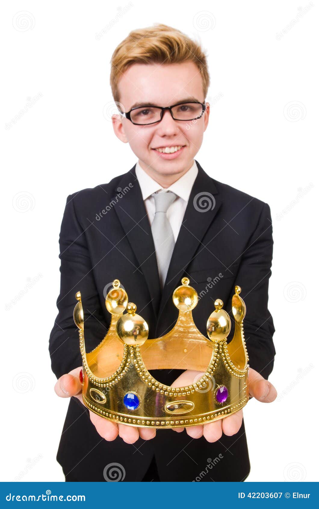 Businessman with crown stock image. Image of formal, isolated - 42203607
