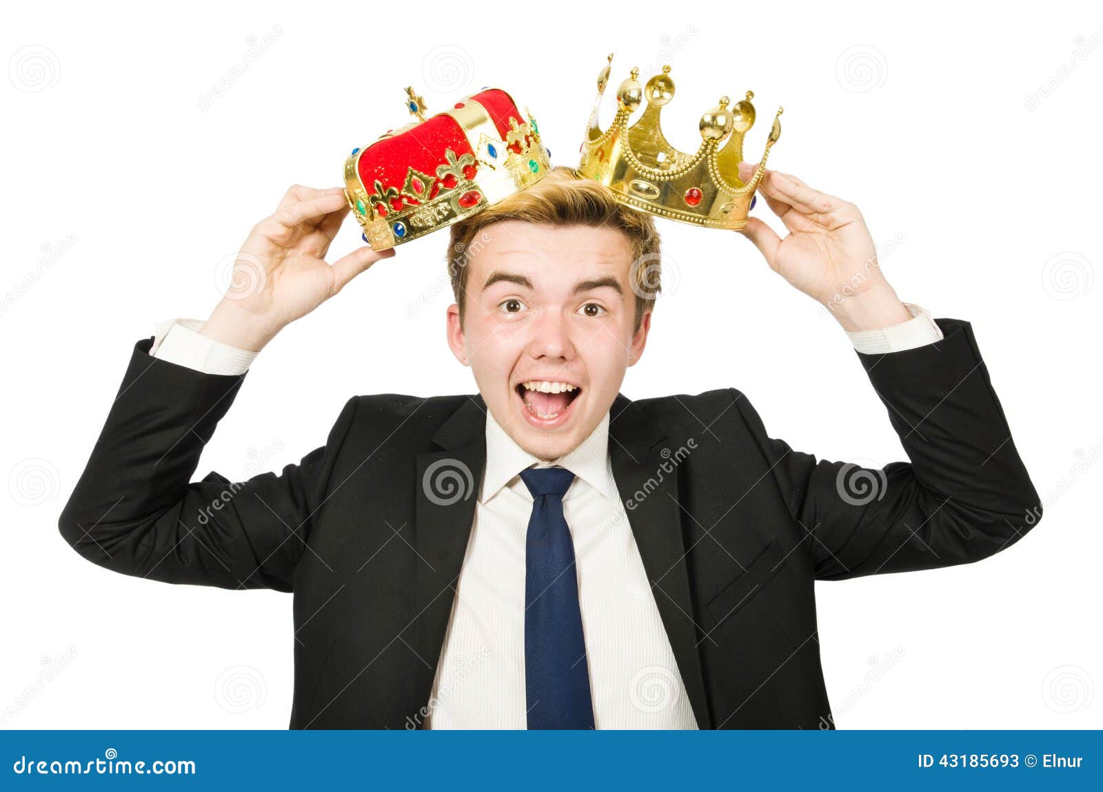 Businessman with Crown Isolated Stock Image - Image of successful ...
