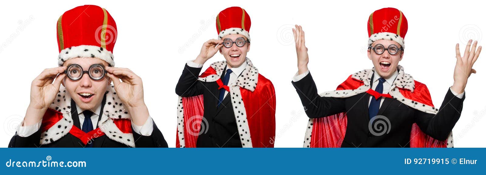 The Businessman with Crown Isolated on White Stock Image - Image of ...