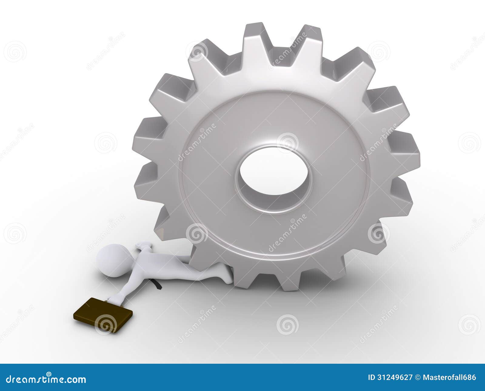 Businessman Crushed by Cogwheel Stock Illustration - Illustration of ...