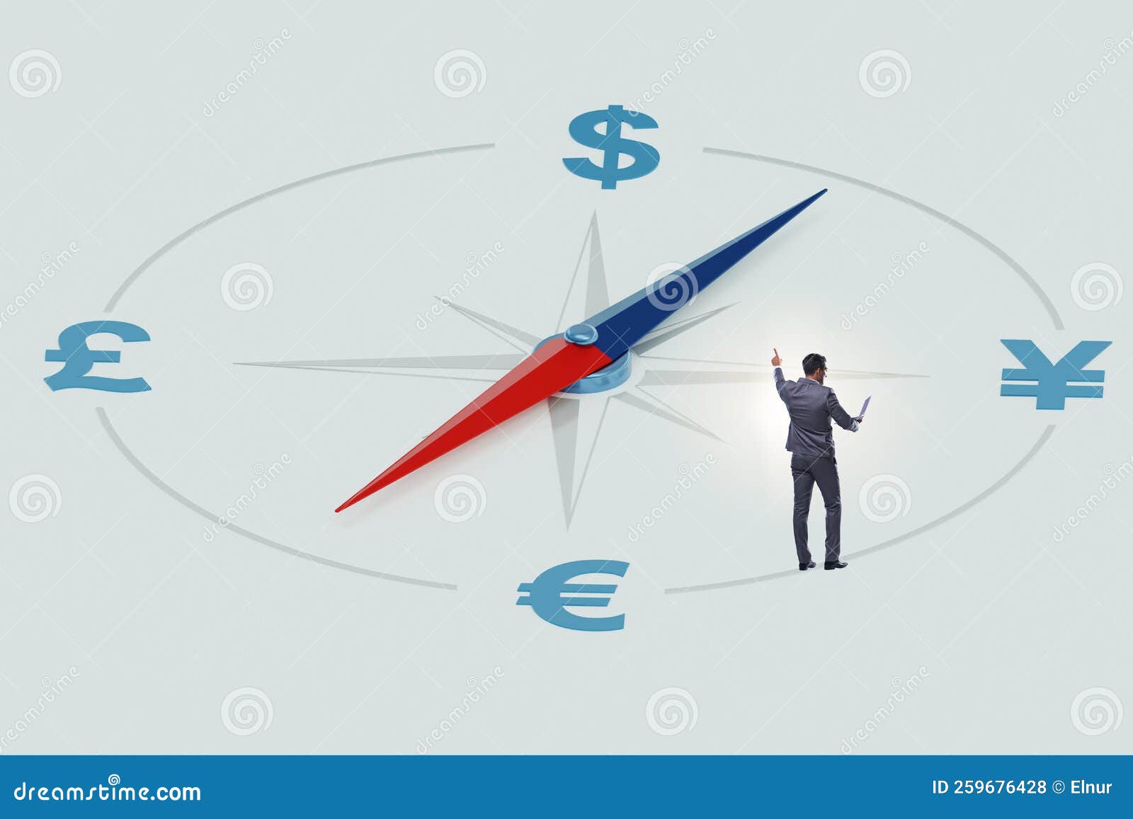 Businessman in Currency Trading Concept with Compass Stock Photo ...