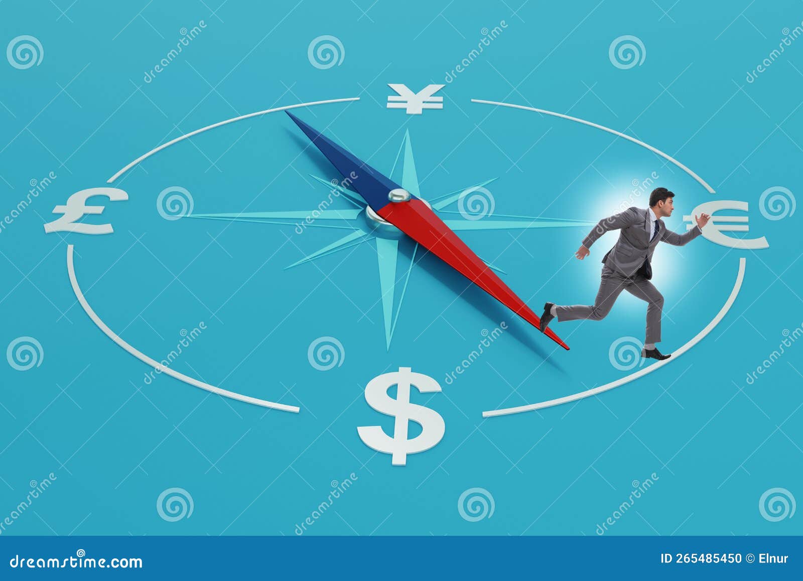 Businessman in Currency Trading Concept with Compass Stock Photo ...