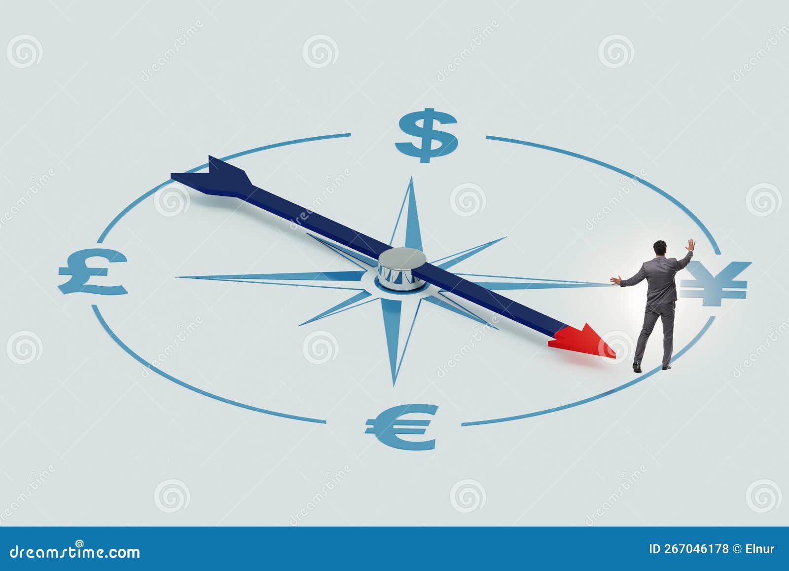 Businessman in Currency Trading Concept with Compass Stock Photo ...