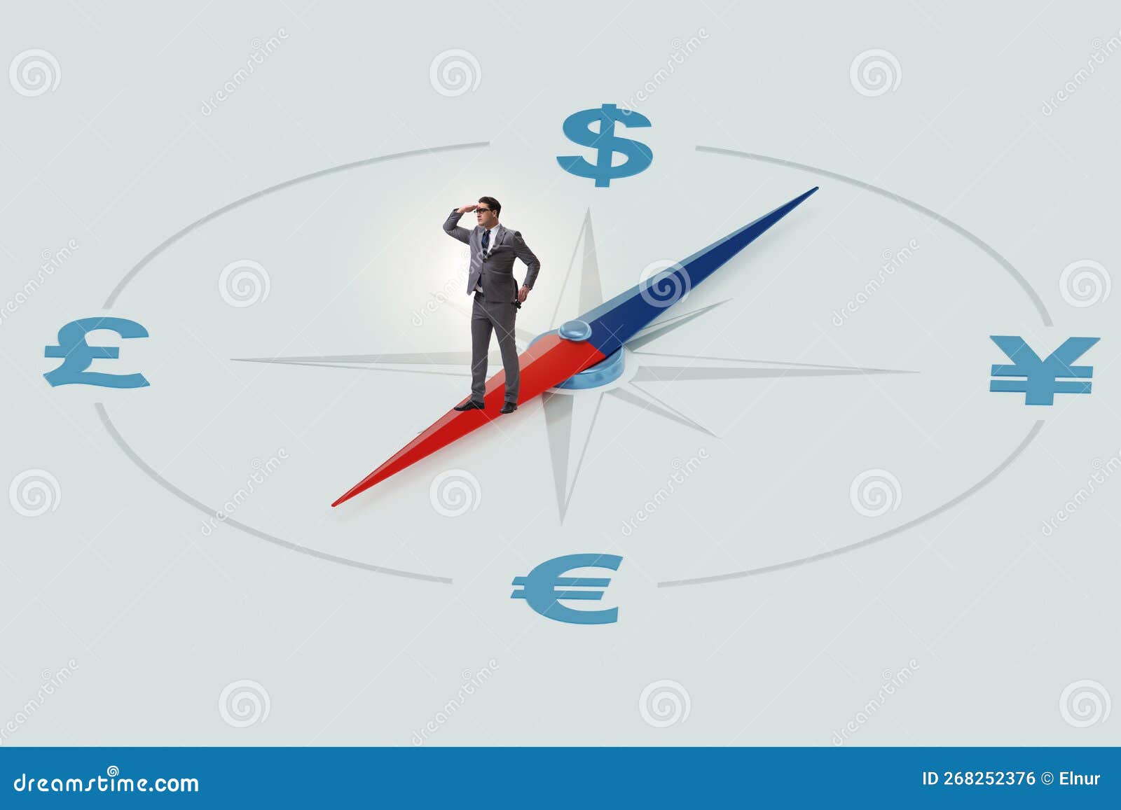 Businessman in Currency Trading Concept with Compass Stock Photo ...
