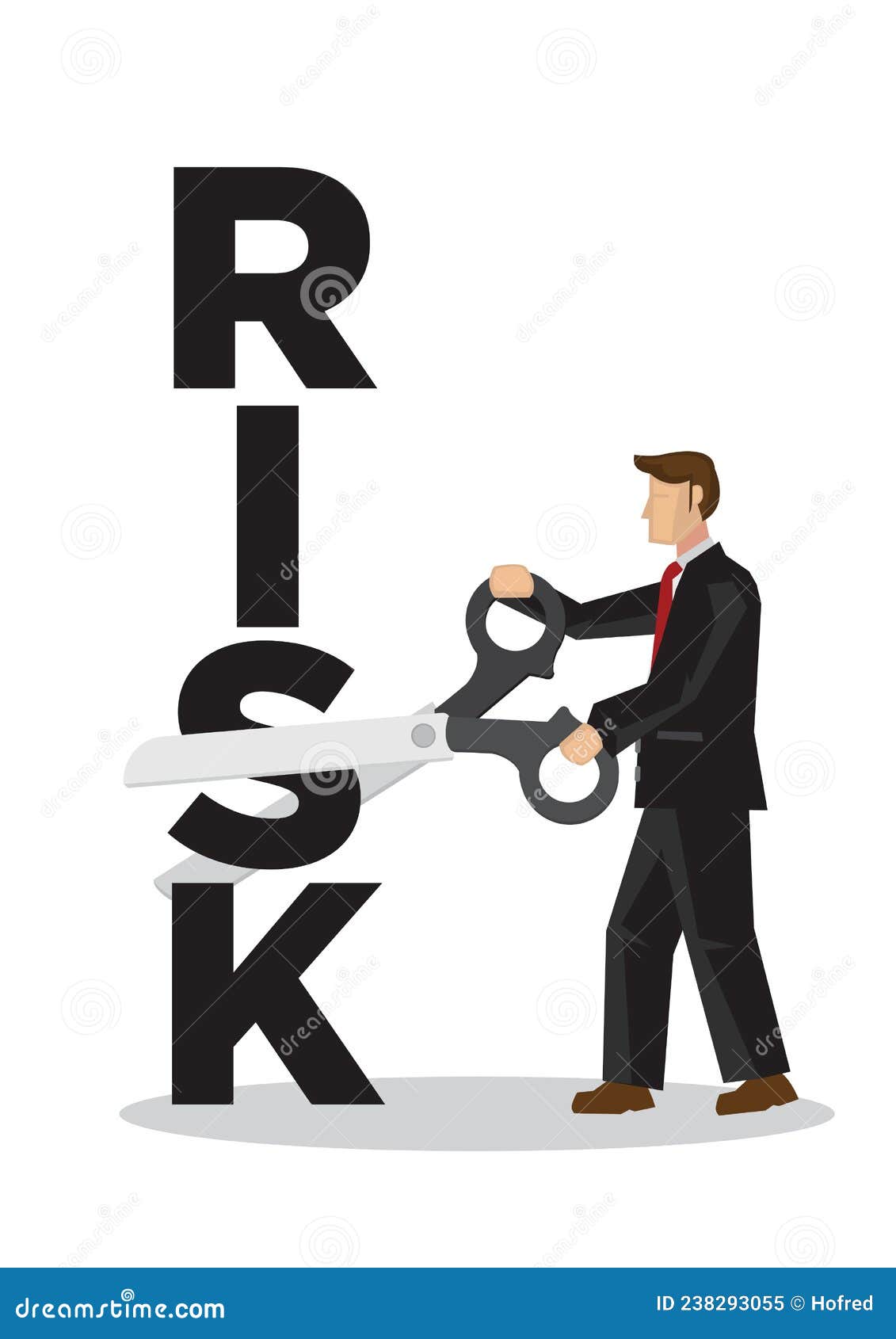 Businessman Cutting Away Risk Stock Vector - Illustration of consulting ...
